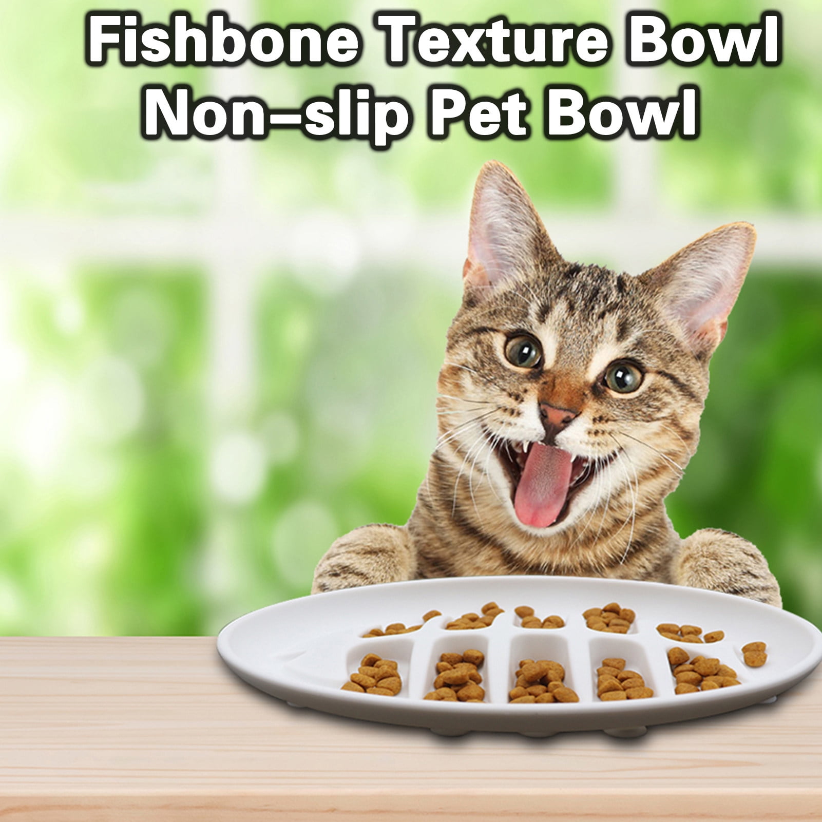 Lhujing Fishbone Texture Bowl Slow Food Bowl for Dogs-Choke-Proof Non ...