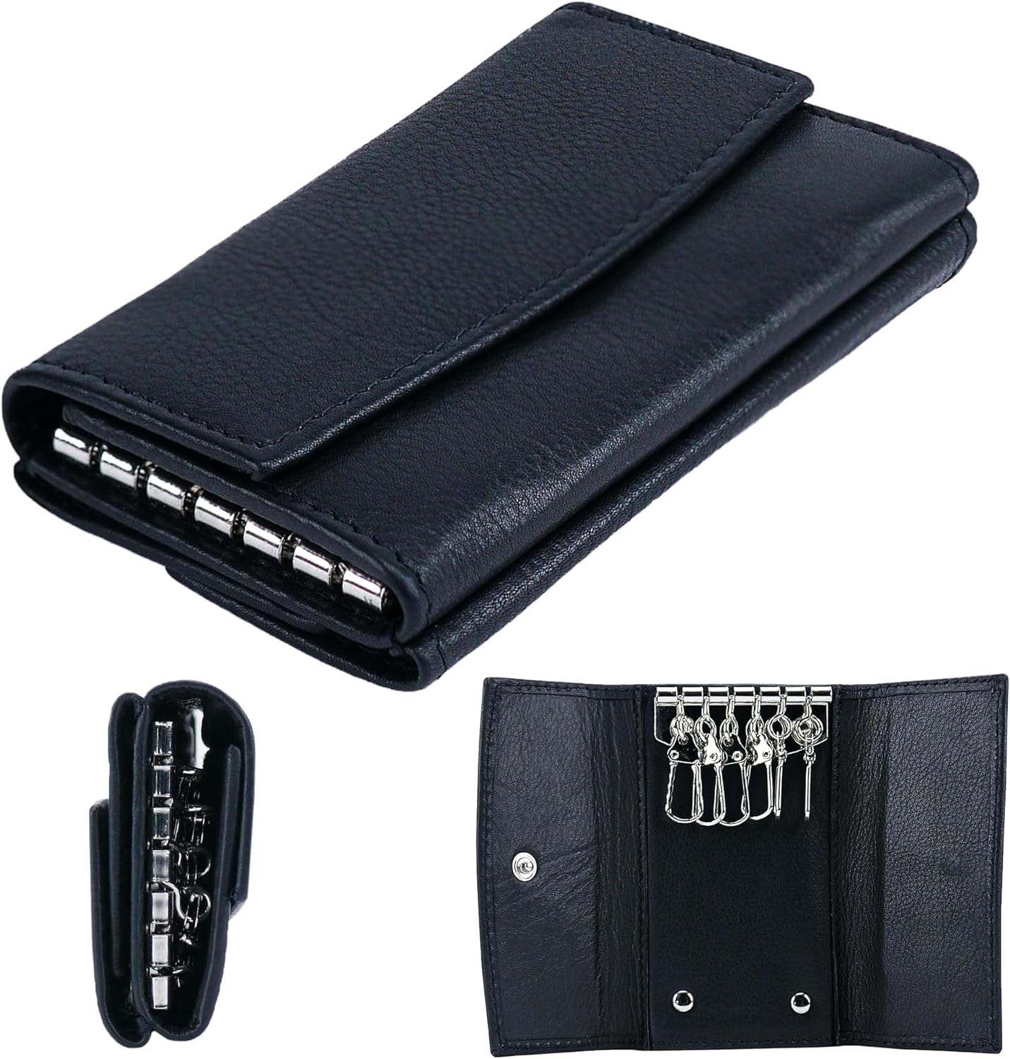 Li Handcrafted Top Grain Cowhide Leather Key Holder - Compact ...