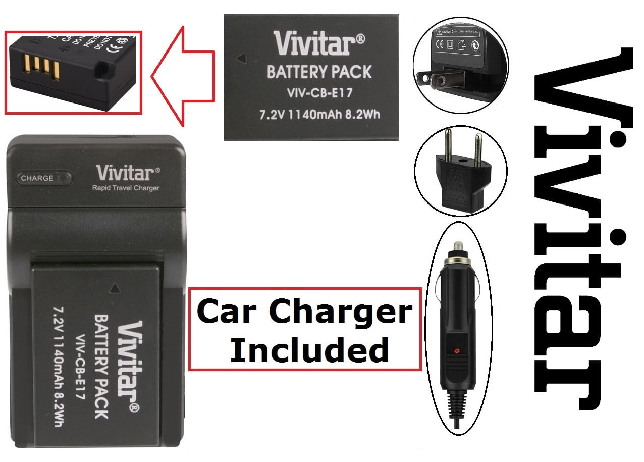 Hi-Capacity 1400mAh Li-Ion LP-E17 Rechargeable Camera Battery with Dual ...