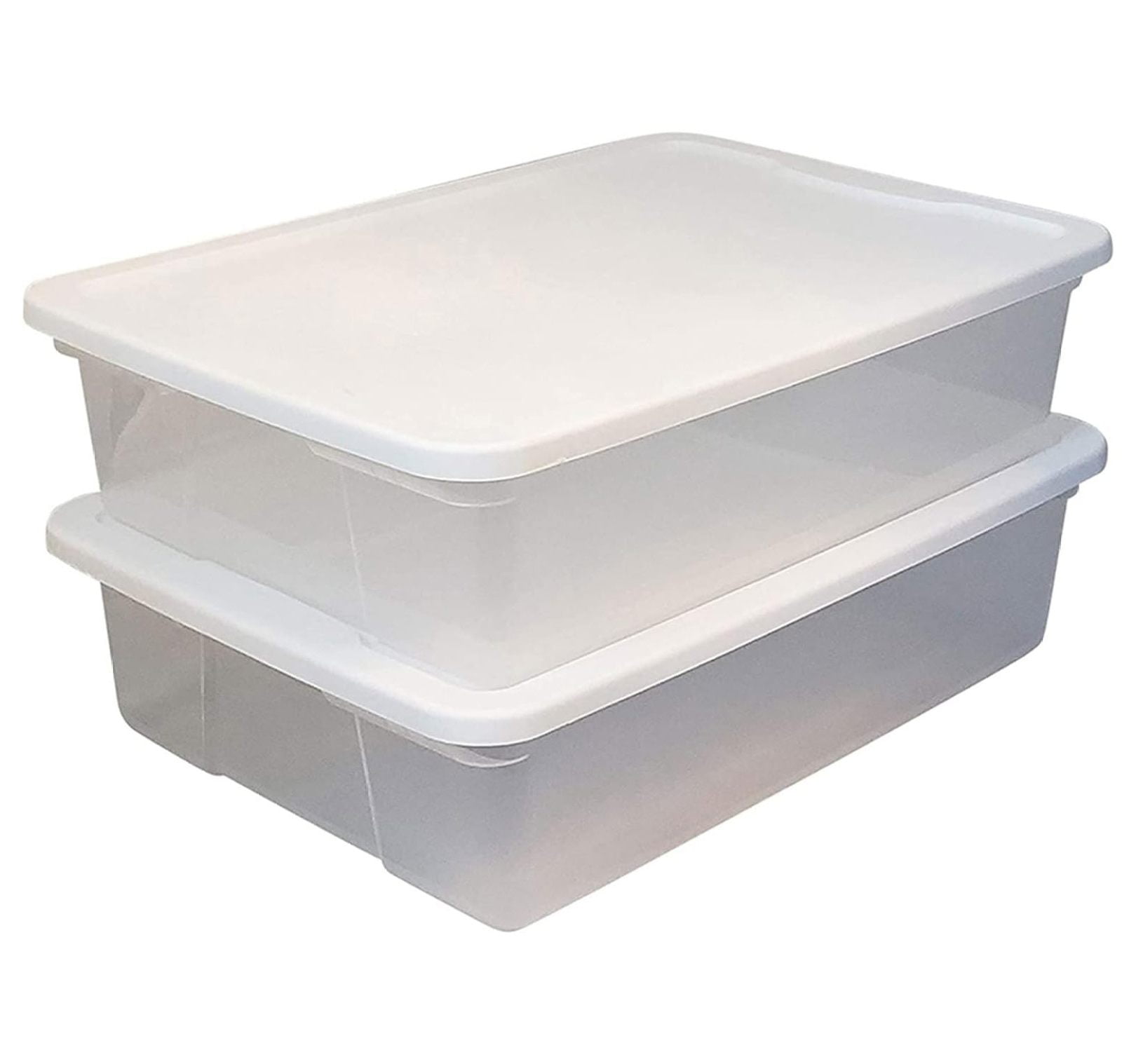 Li Jin Peng 28 Quart Stackable Storage Bins, Organizer Containers with Snap Lids and Handles ...