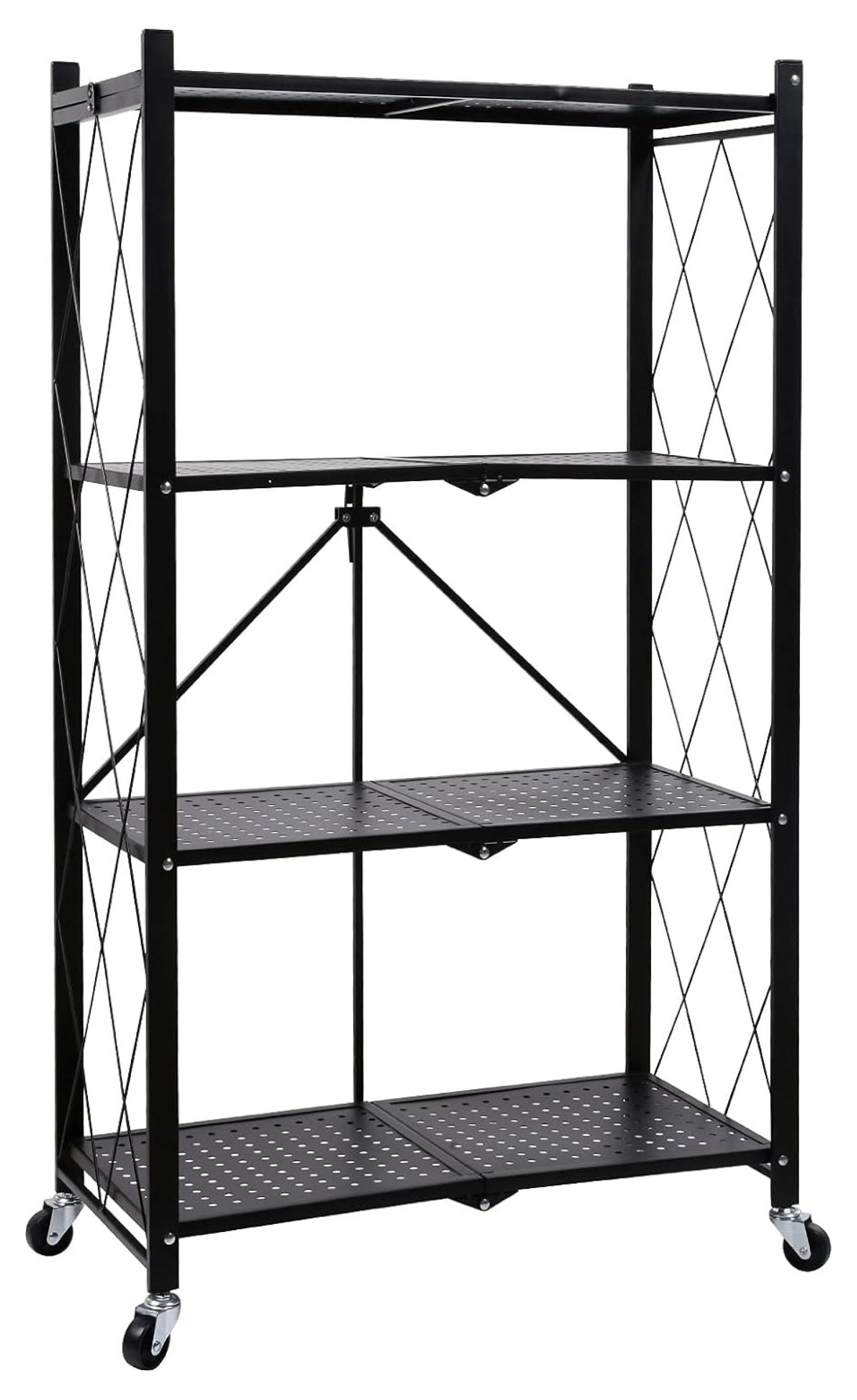 Li Jin Peng 4-Tier Heavy Duty Foldable Metal Rack Storage Shelving Unit ...