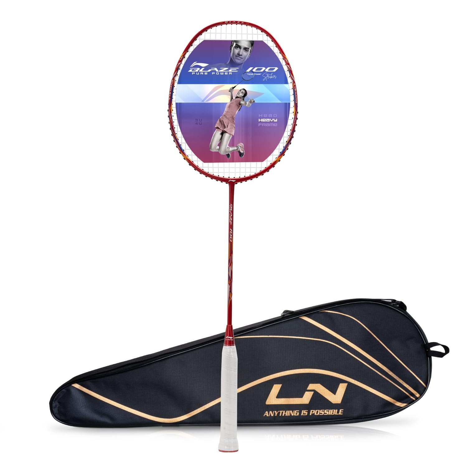 Li-Ning Blaze 100 Carbon Fibre Strung Badmiton Racket With Free Full ...