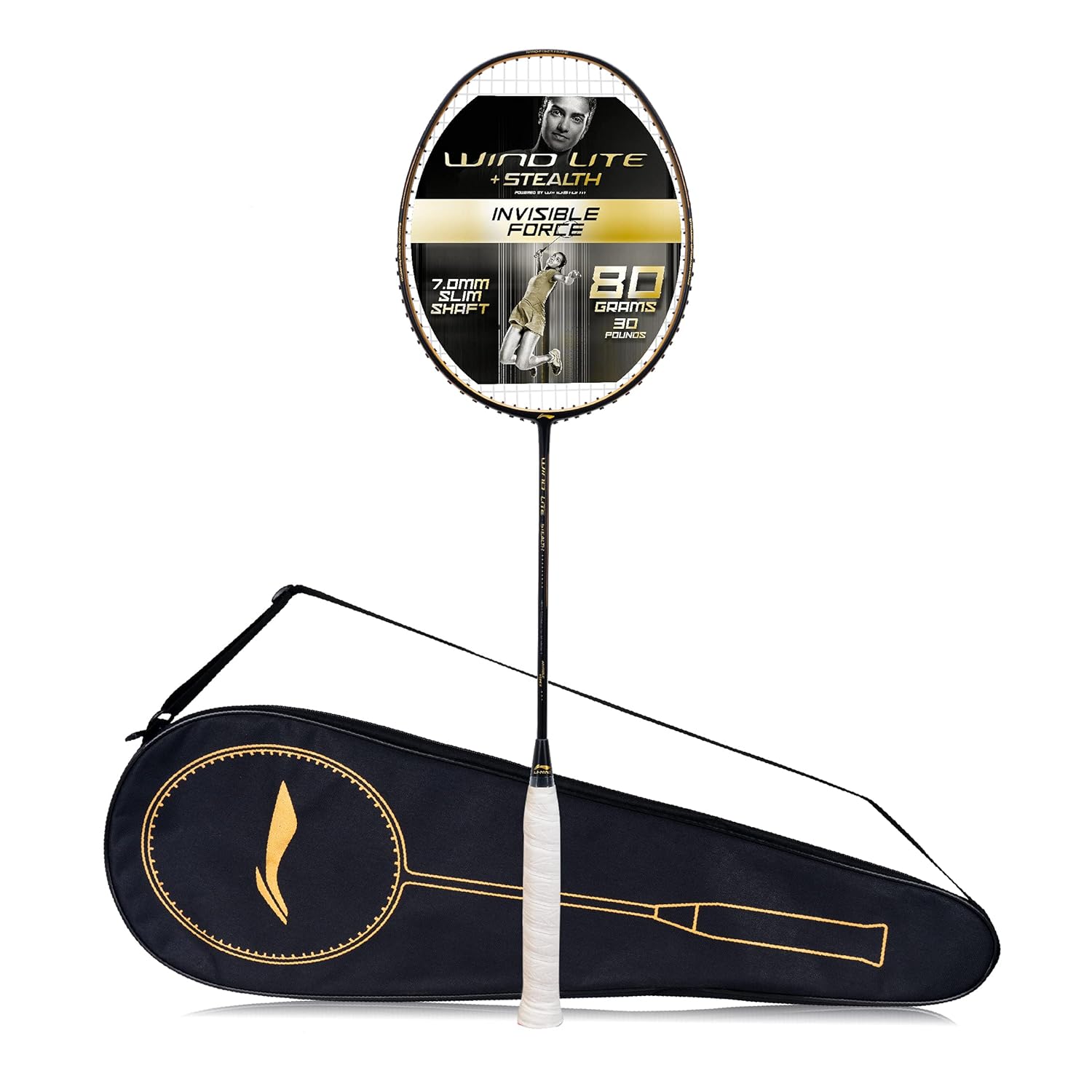 Li-Ning Wind Lite Stealth Carbon Fibre Strung Badminton Racket With ...