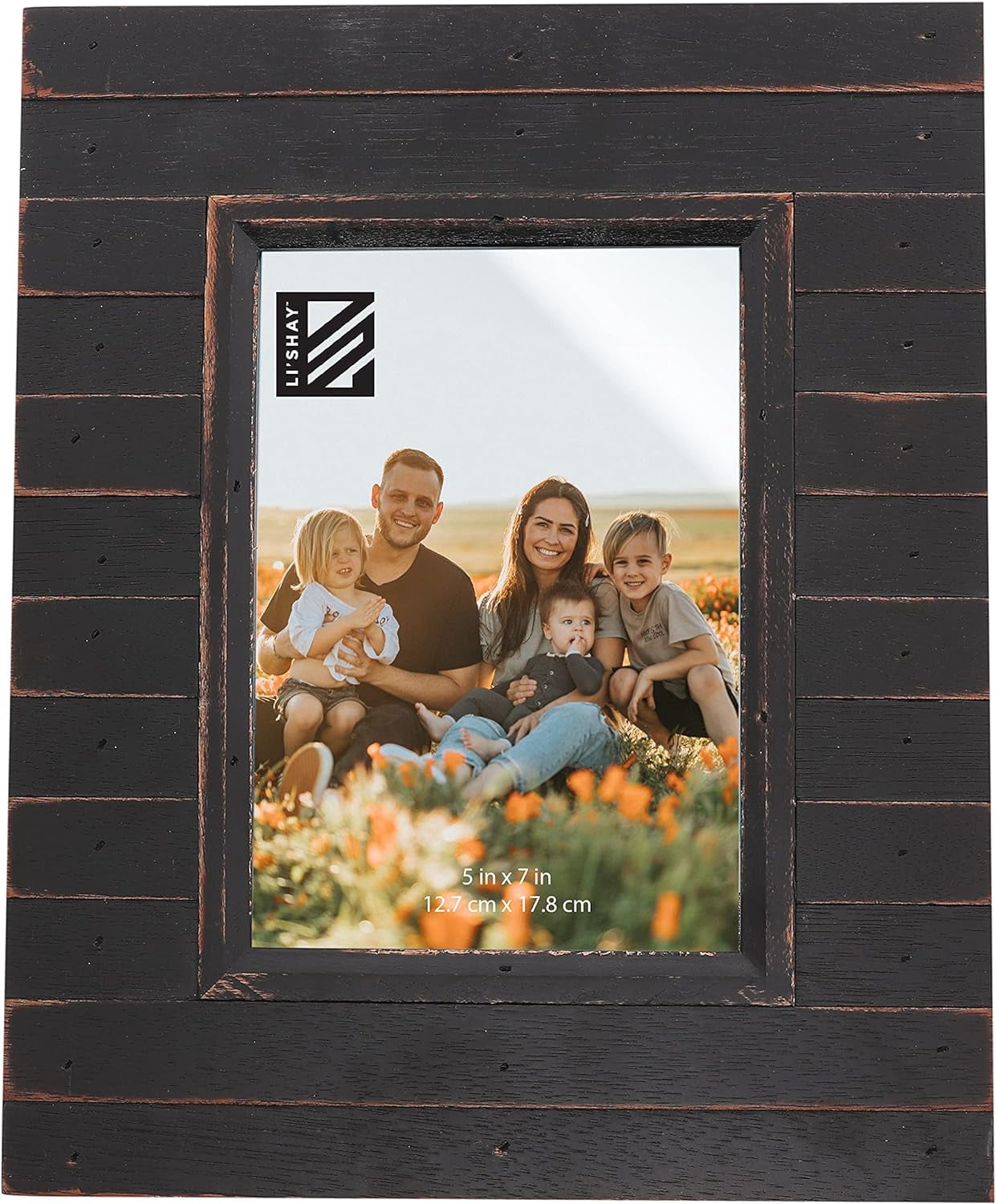 Li'Shay Black Planks Wood 5x7 Picture Frame Rustic Home Décor - Walmart.com