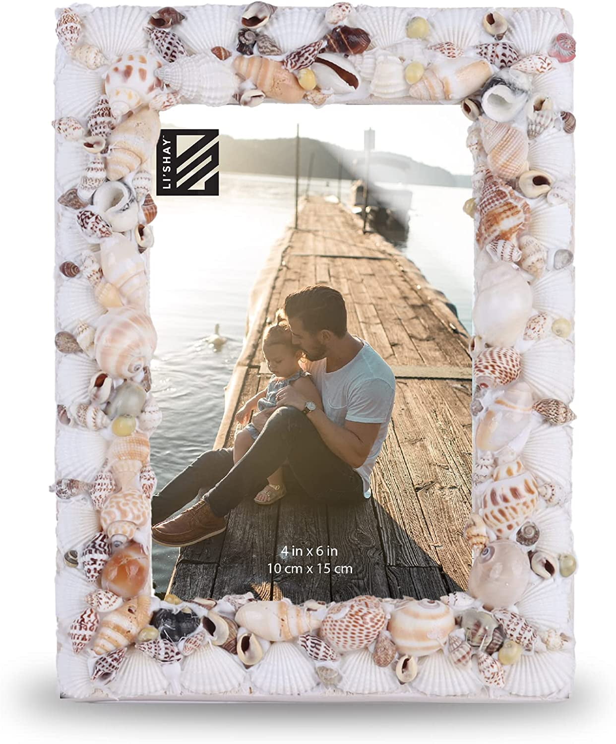 Li'Shay Photo Frame Beach Theme Seashell Covered Real Shell Picture ...