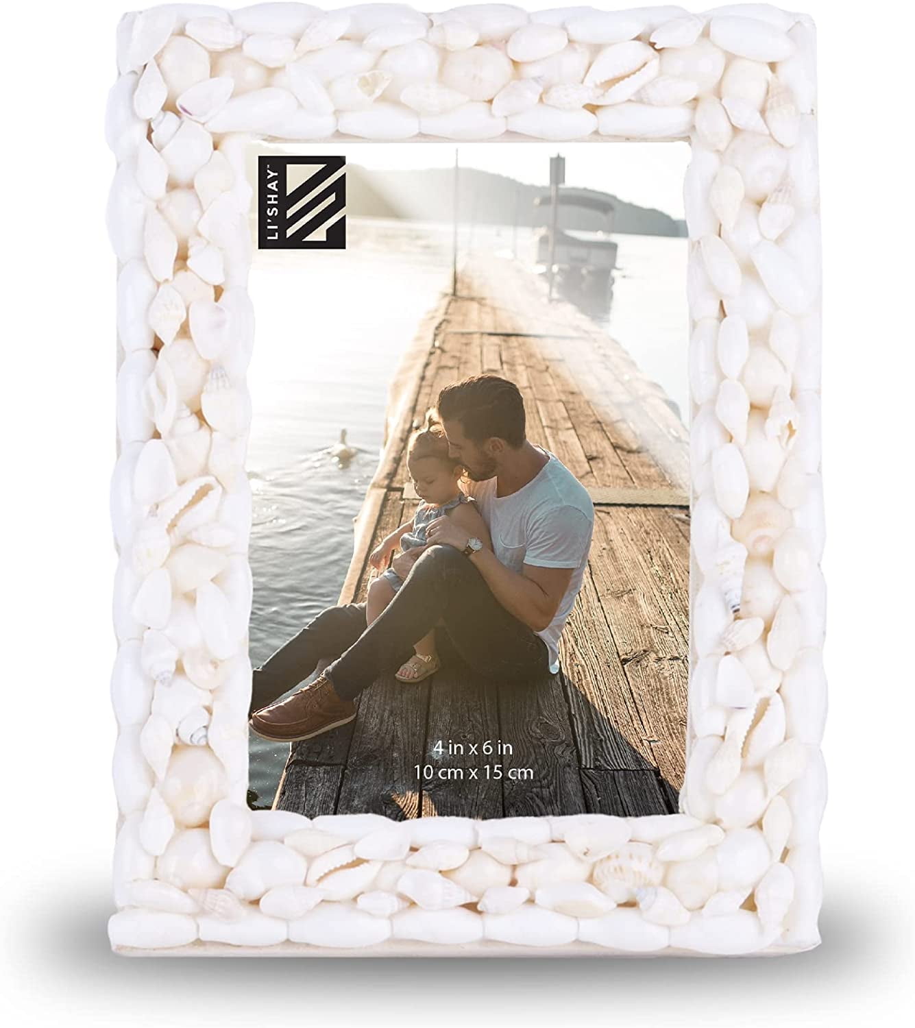 Li'Shay Photo Frame Beach Theme Seashell Covered Real Shell Picture ...