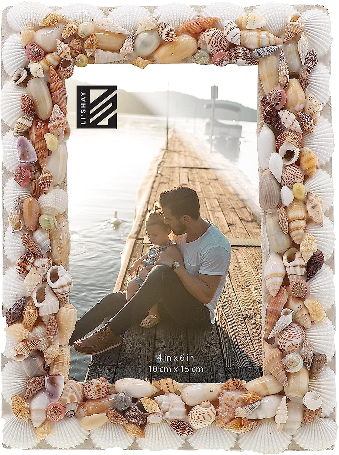 Li'Shay Photo Frame Beach Theme Seashell Covered Real Shell Picture ...