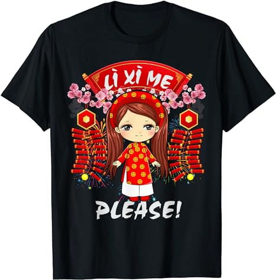 Li Xi Me Please Tet 2024 Vietnamese Lunar New Year Kids Girl T-Shirt ...