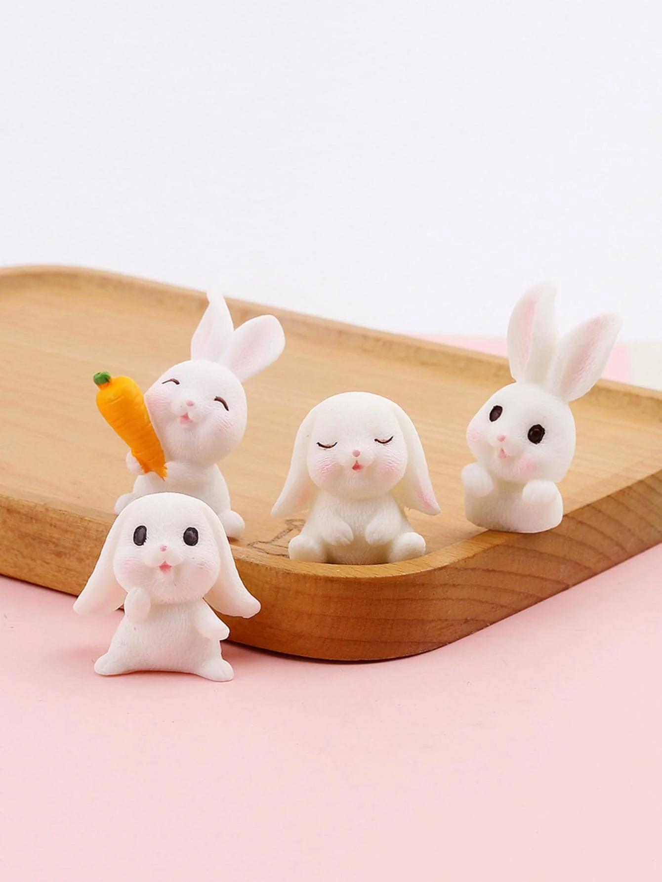 Li Xianchai4PCS-Miniature Rabbit Model Mini Bunny Figurine Desktop ...