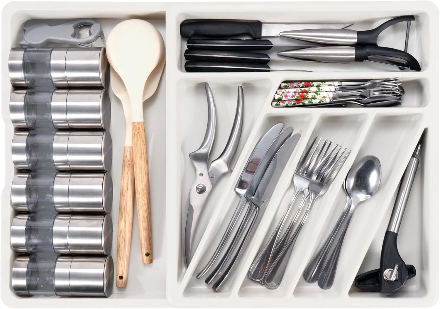 Li&Zhao Silverware Organizer - Expandable Kitchen Drawer Organizer ...