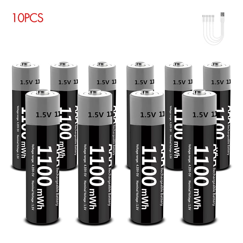 Li-ion AAA and AA Rechargeable Batteries USB Lithium-ion 3400mWh 1.5V ...