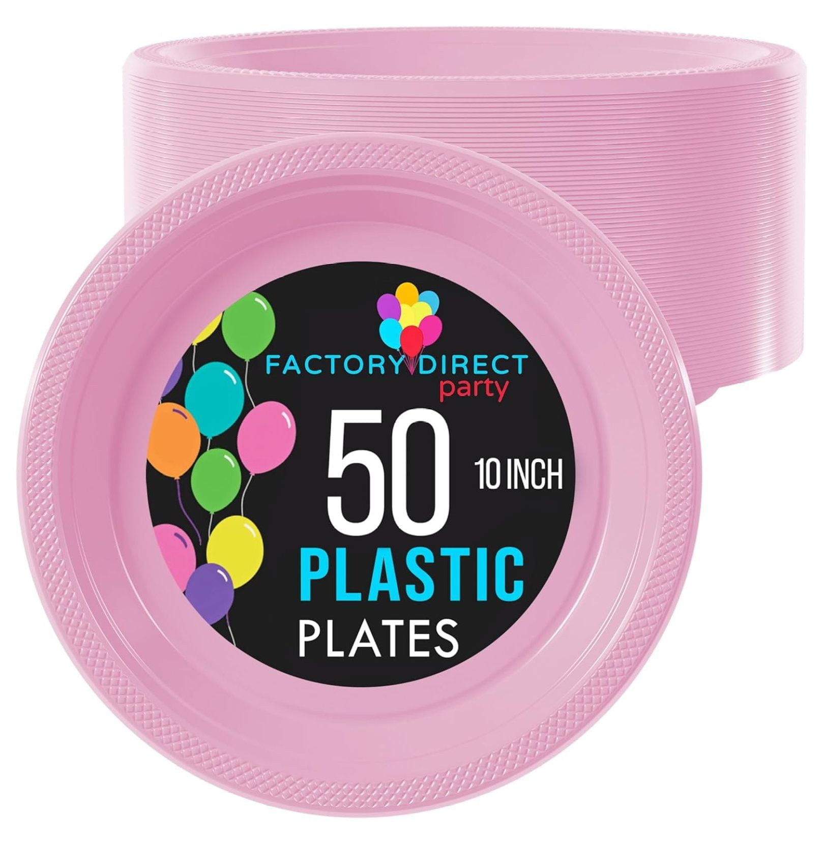 Li jia hao 10 Inch. Dinner Plates Plastic Plates Disposable, 50 Count ...