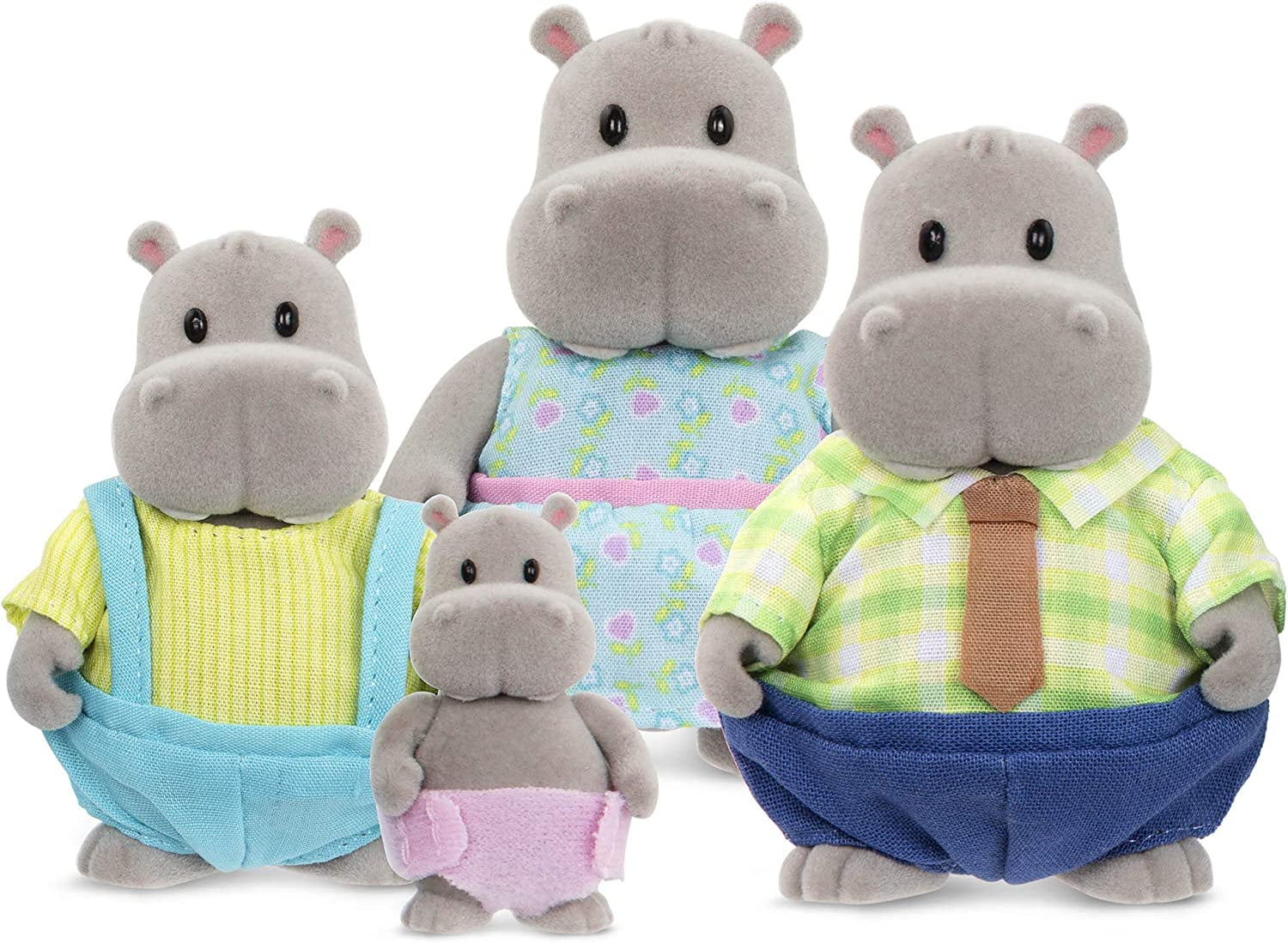 Li'l Woodzeez Miniature Animal Figurine Set - The River Dipper Hippo ...