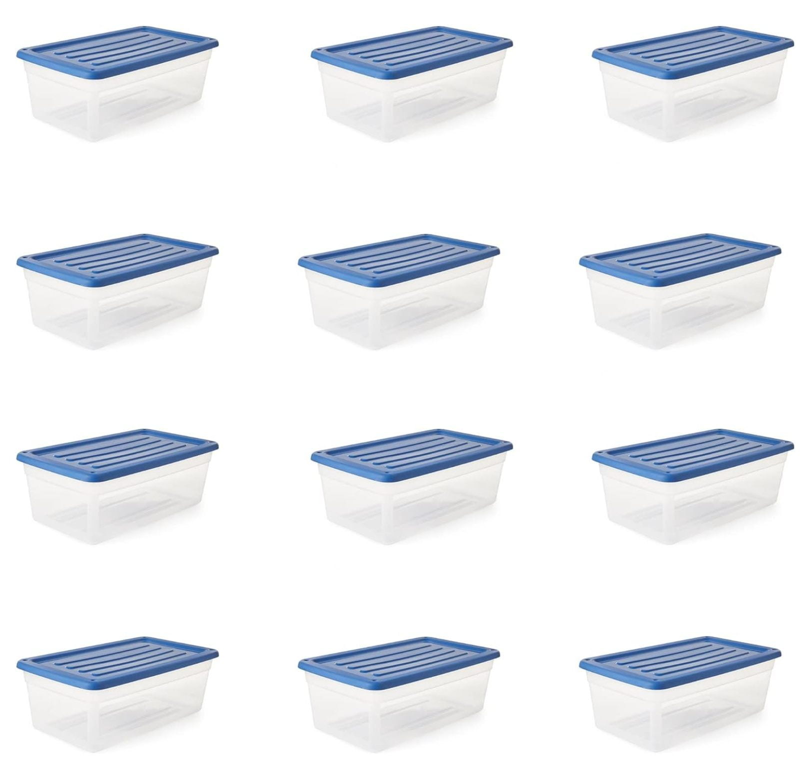 Li shun jin 1.5 Gallon Storage Tote, Stackable Clear Plastic Shoebox ...