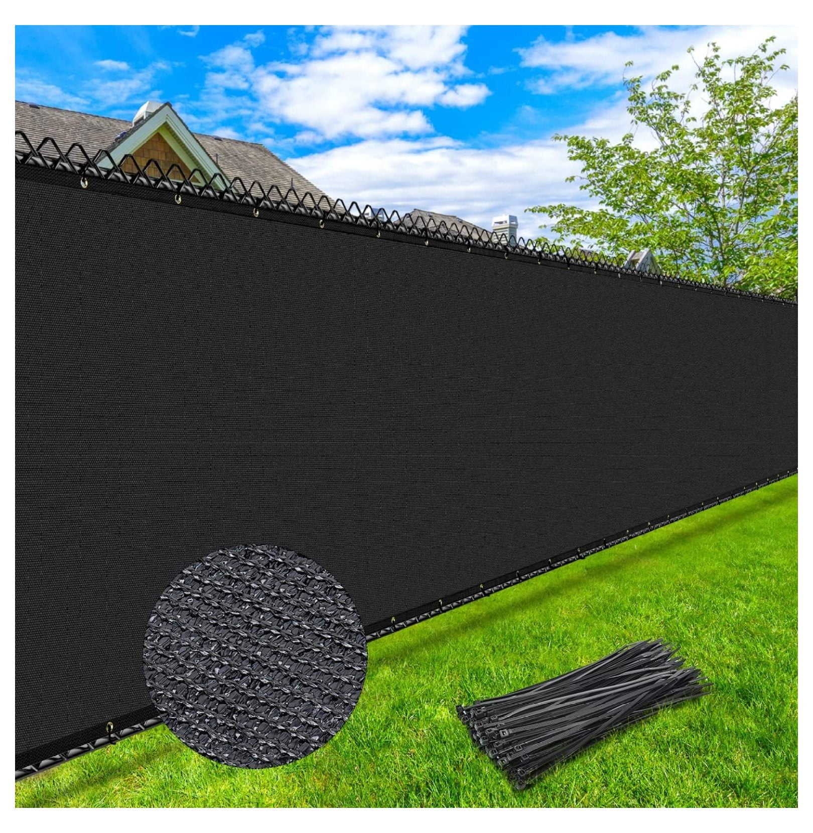 Li shun jin 6x50ft Outdoor Privacy Screen Fence, 170 GSM Heavy Duty ...