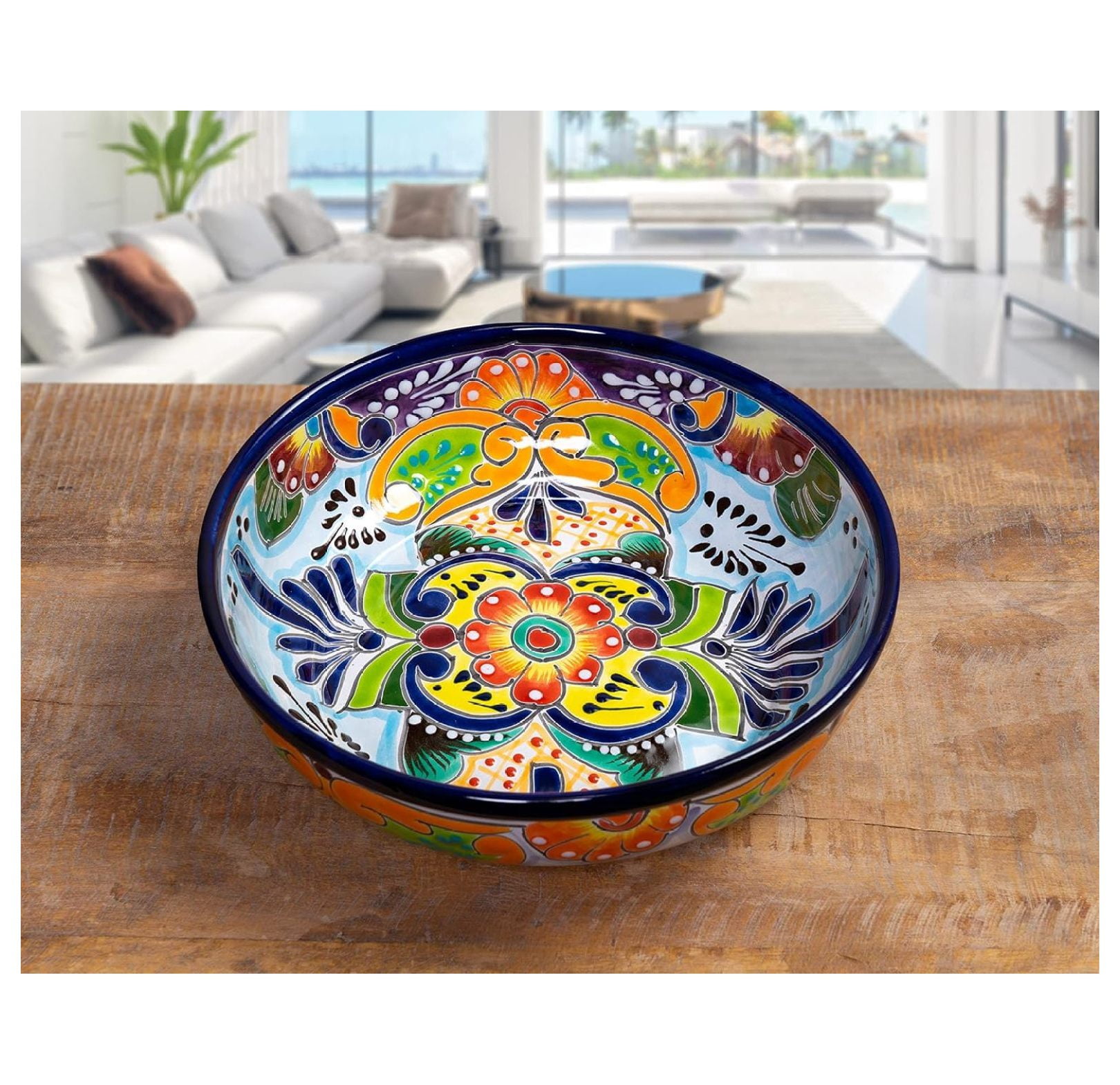 Li shun jin Ceramic Hand-Painted Large Serving Bowl Pasta Bowl Fruit ...