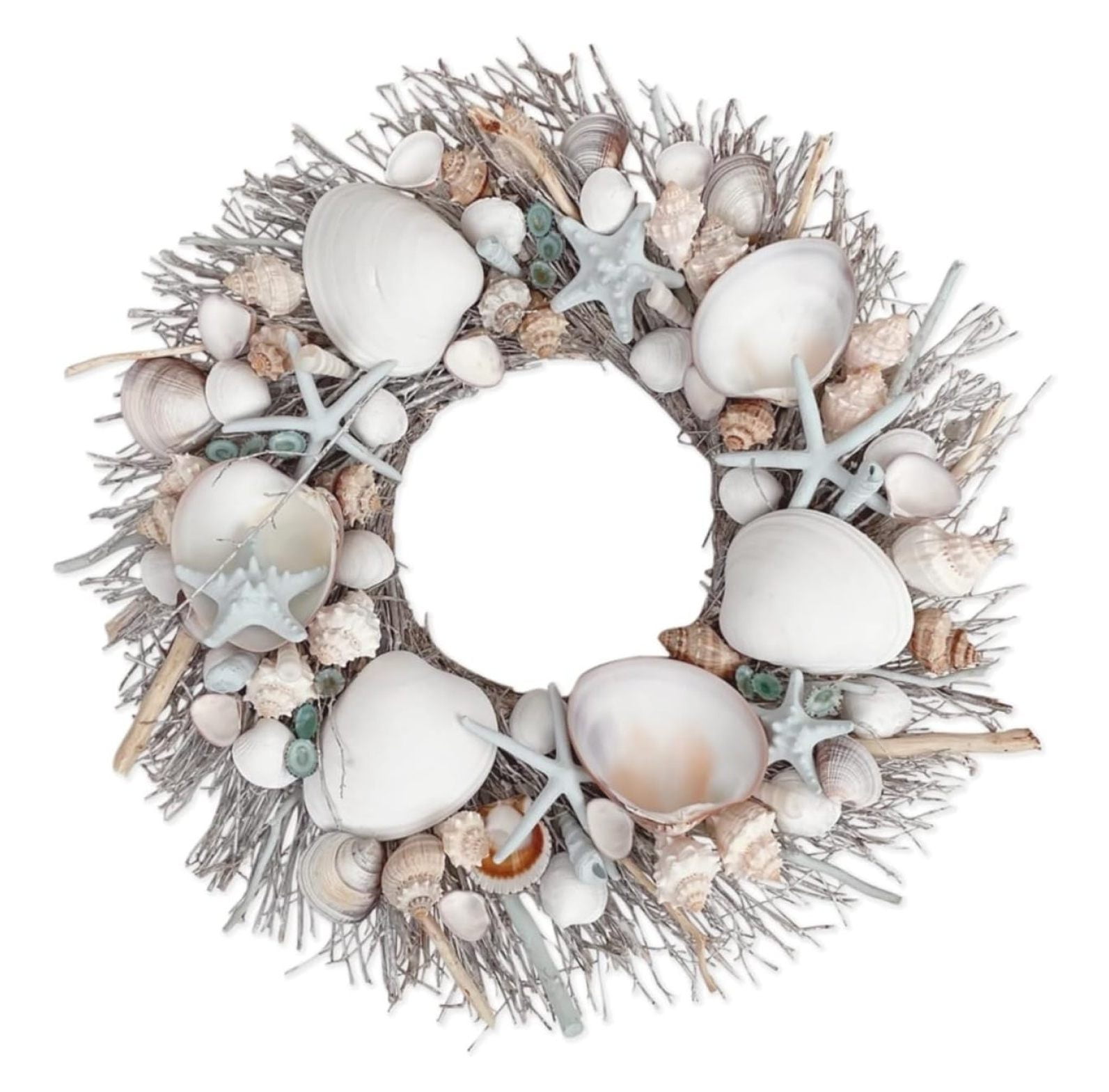 Li shun jin Coastal Spring & Summer Seashell 20" Wreath Natural ...