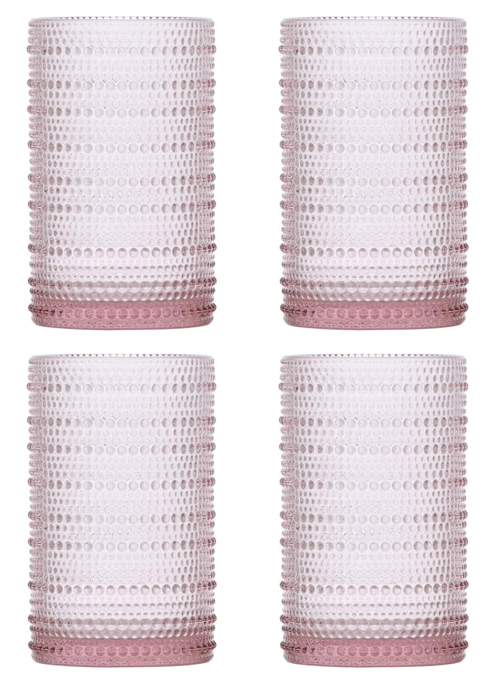 Li shun jin Jupiter Beaded Hobnail Glass, 13 Ounce Iced Beverage (Set ...