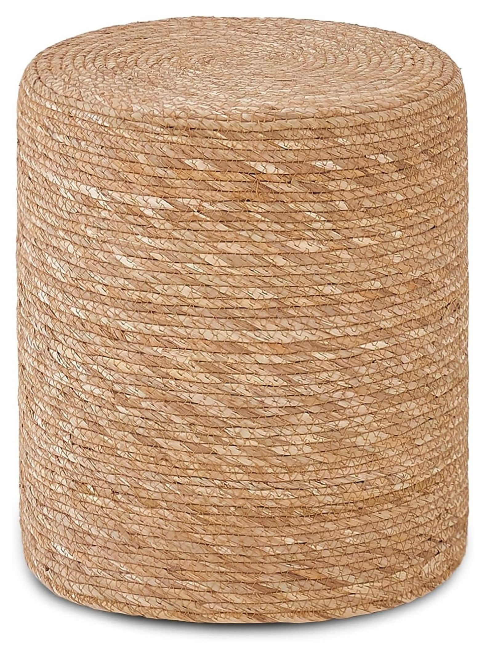 Li shun jin Round Ottoman, Natural Hand Braided Pouffe, Footstool with ...