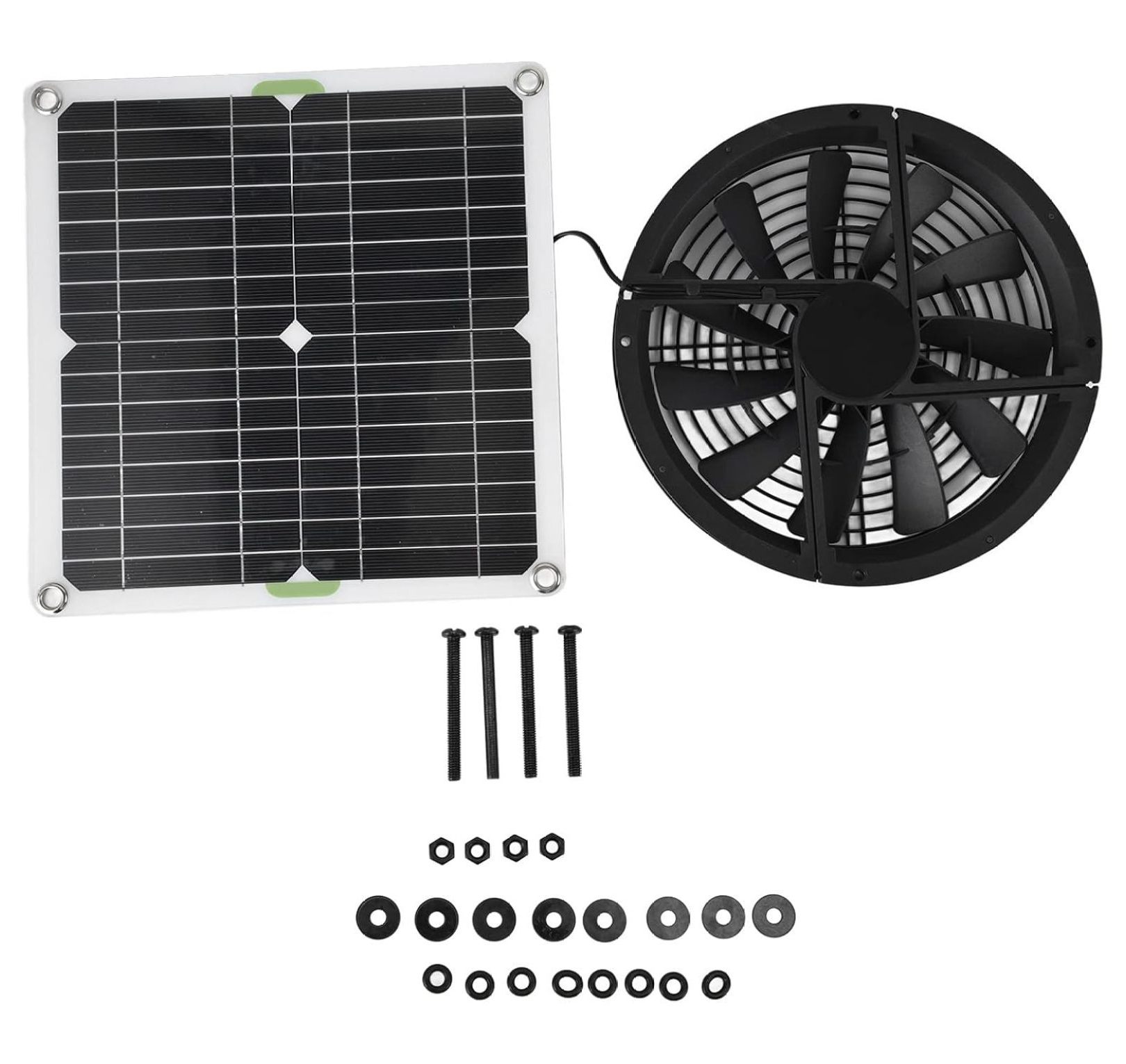 Li shun jin Solar Panel Fan Kit, 10in 100W Solar Powered Fan with Solar ...