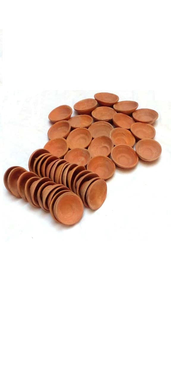 Li6 Hand Made Clay Diya for Puja Pack of 21 Pics Mitti Diya for Diwali ...