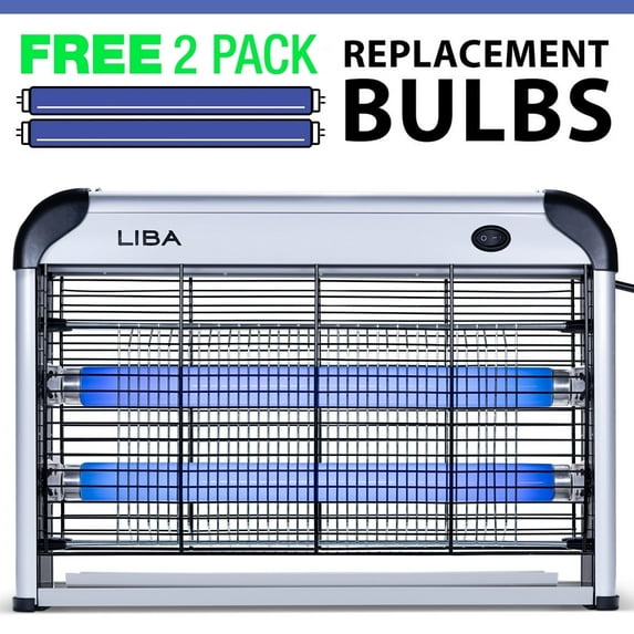 LiBa Electric Bug Zapper, 2800V UV Light, Indoor Mosquito & Insect Killer with 2 Extra Bulbs ...