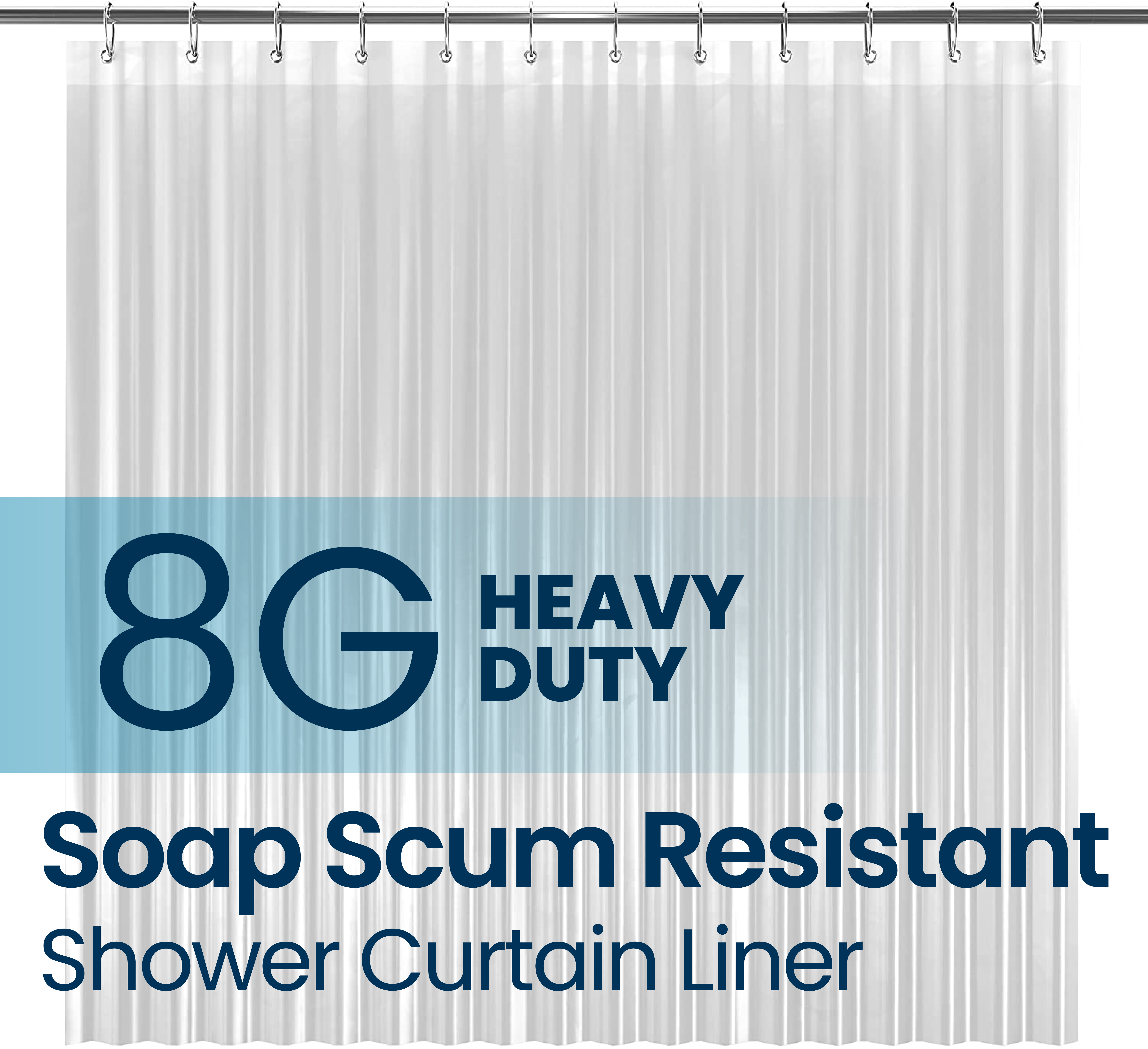 ComfiTime Shower Curtain - Heavy Duty Mildew-Resistant Fabric Bathroom ...