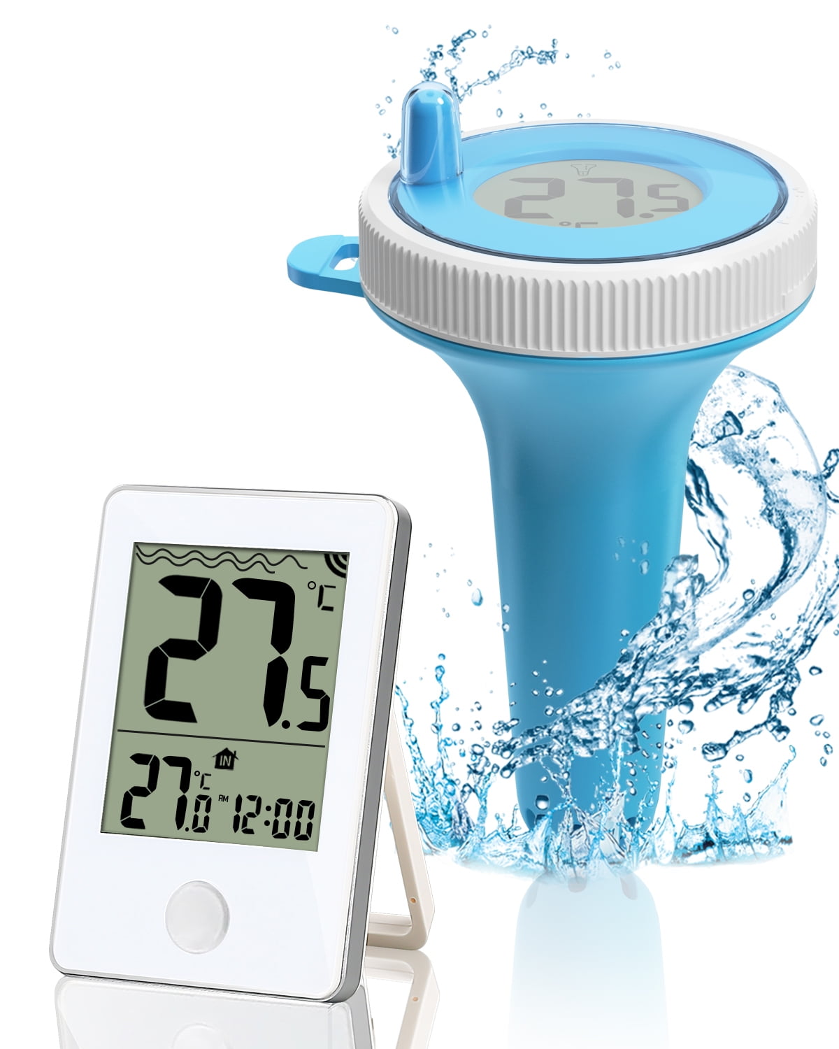 LiBatter Digital Pool Thermometer with Digital Display Screen, Wireless ...