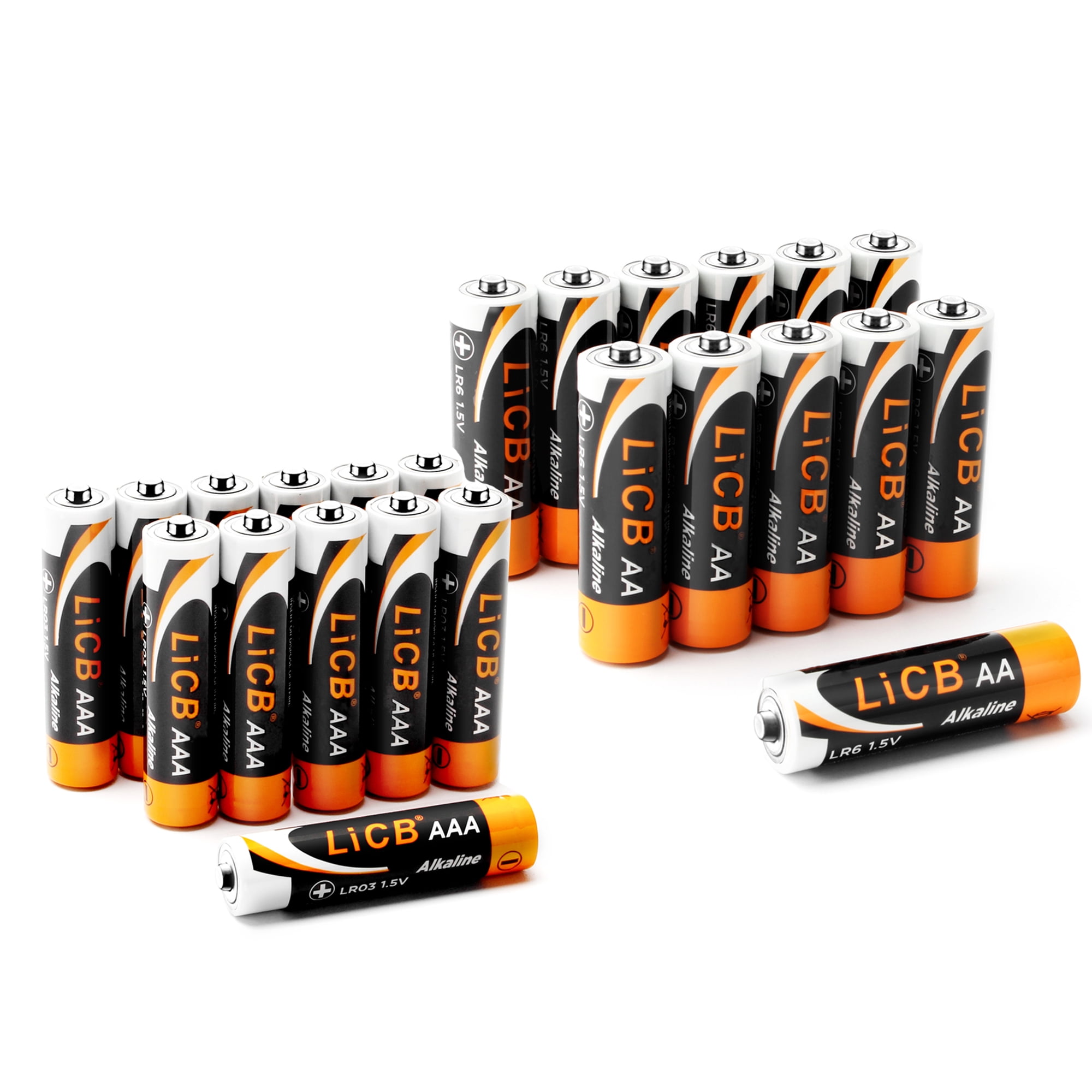 LiCB 1.5V AA and AAA Batteries, 48 Pack Combo Pack Alkaline Battery-24 ...