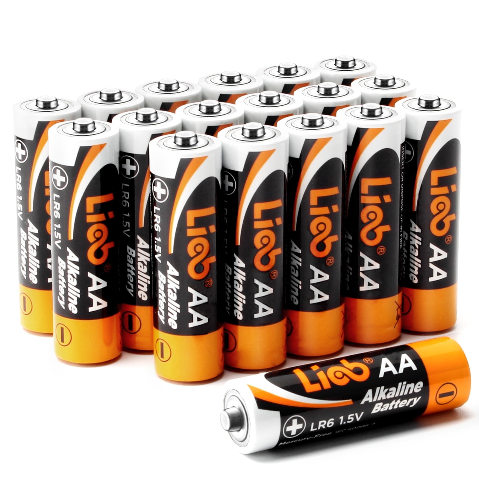 LiCB AA Alkaline Batteries, 18 Pack, 1.5V, Long-Lasting - Walmart.com