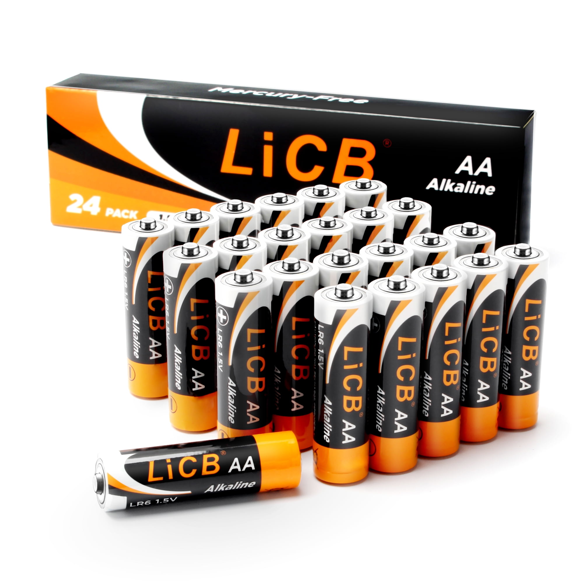 LiCB Alkaline AA Batteries (24 Pack), 1.5 Volts Long-Lasting Double A ...