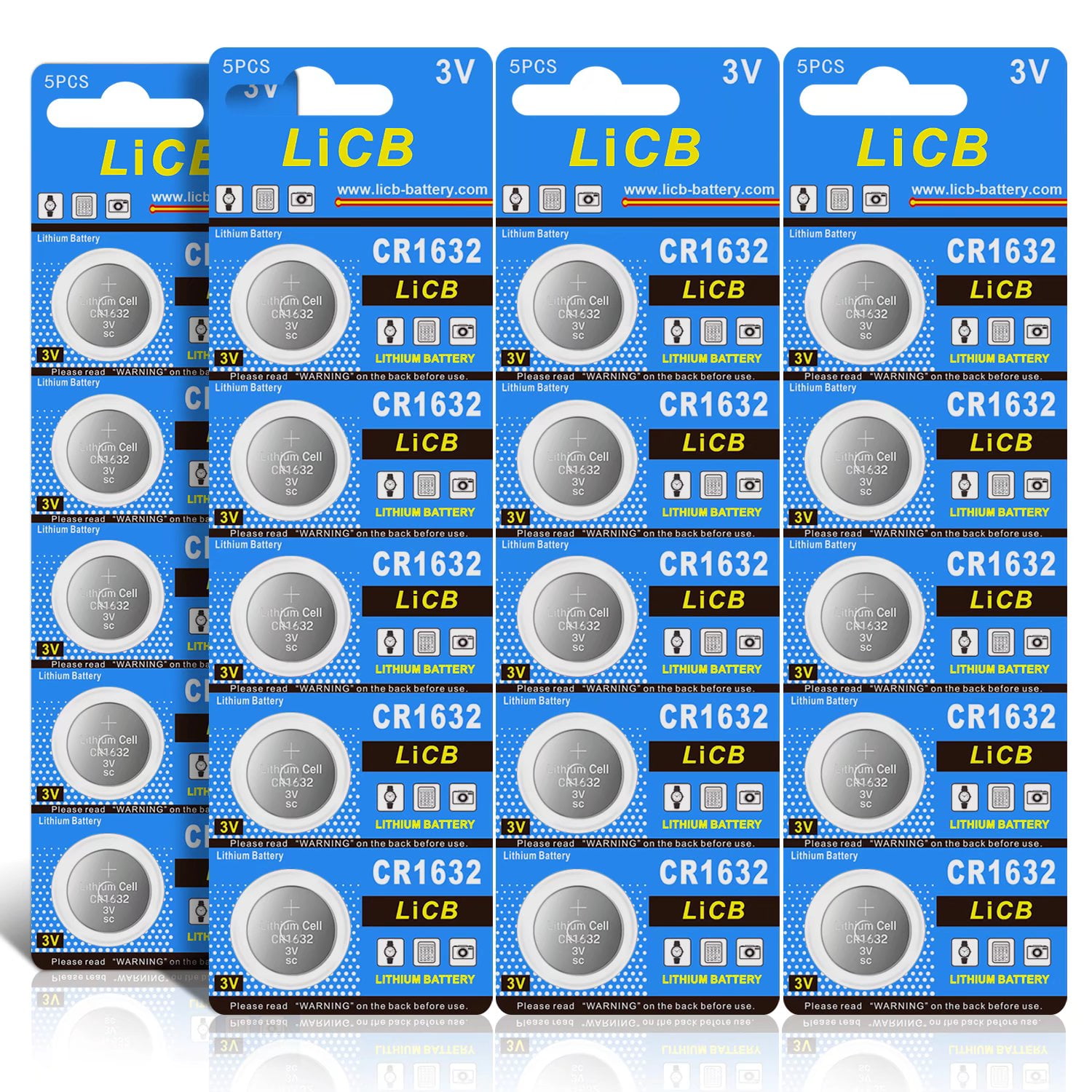 LiCB CR1632 Lithium Batteries 3V Cr 1632 Battery for Car Remote & Key Fob (20 Pack) - Walmart.com