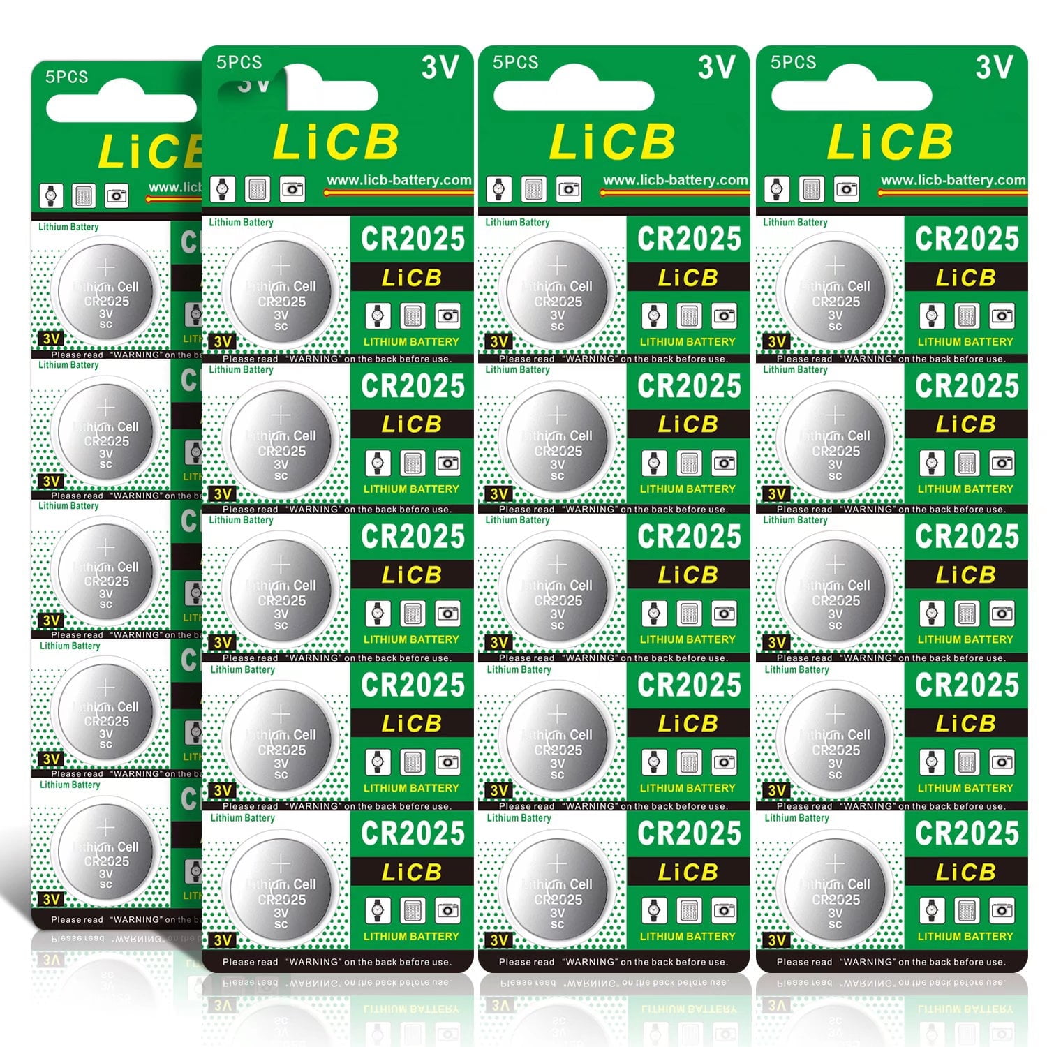 LiCB CR2025 3V Lithium Button Battery, Long-Lasting and Reliable, 20 ...