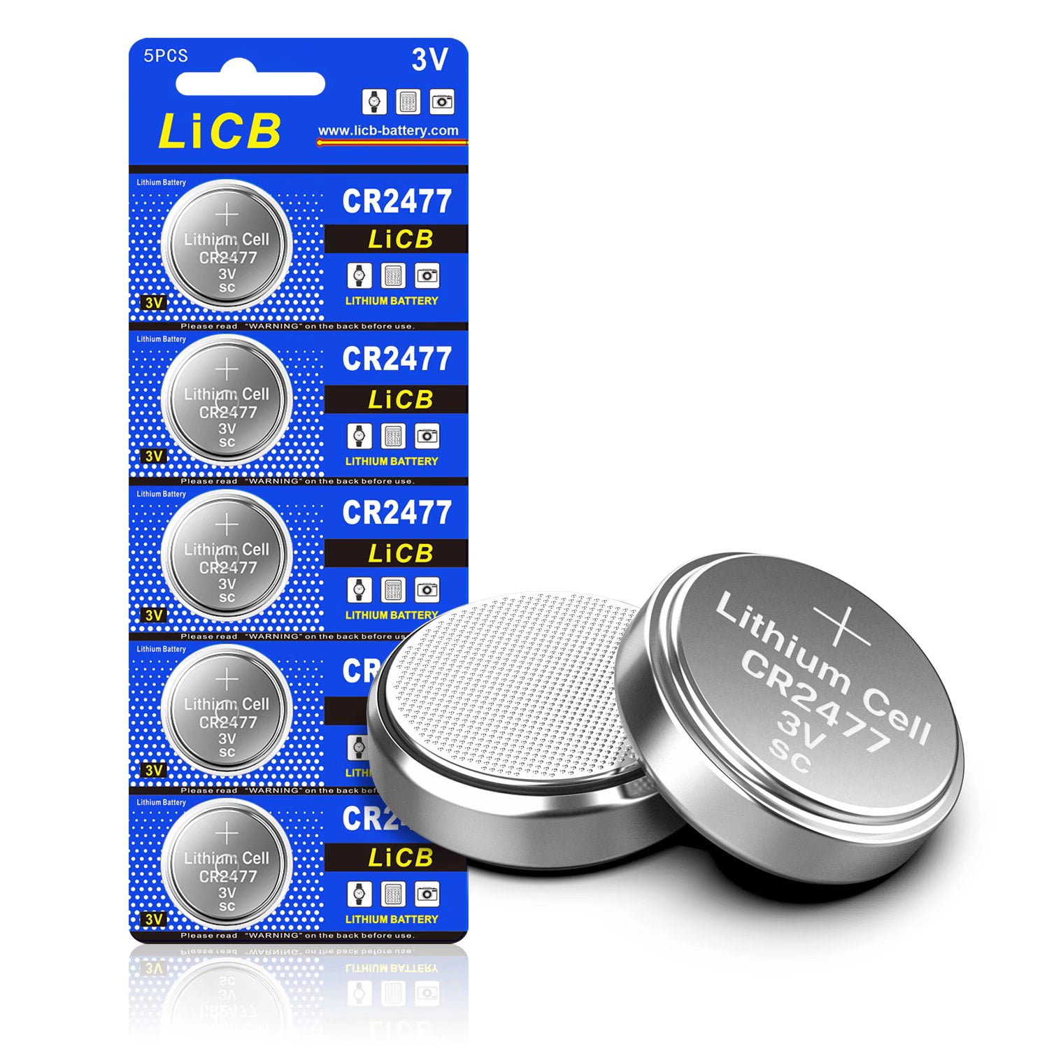 LiCB CR2477 3V Lithium Batteries CR 2477 Coin Cell Battery (5 Pack ...