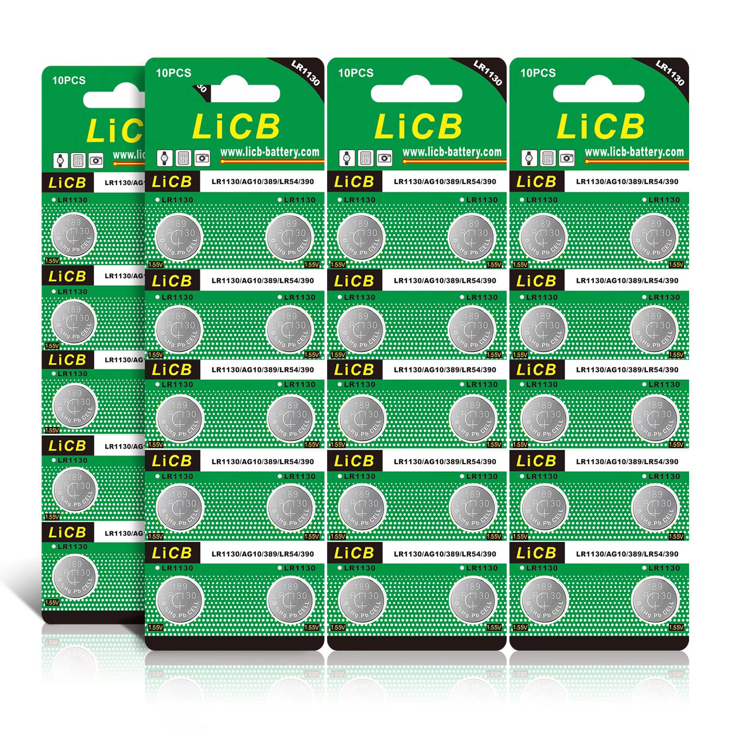 WHITECRANE 50 Pack LR1130 AG10 AG189 Battery 1.5V Alkaline Button Cell ...