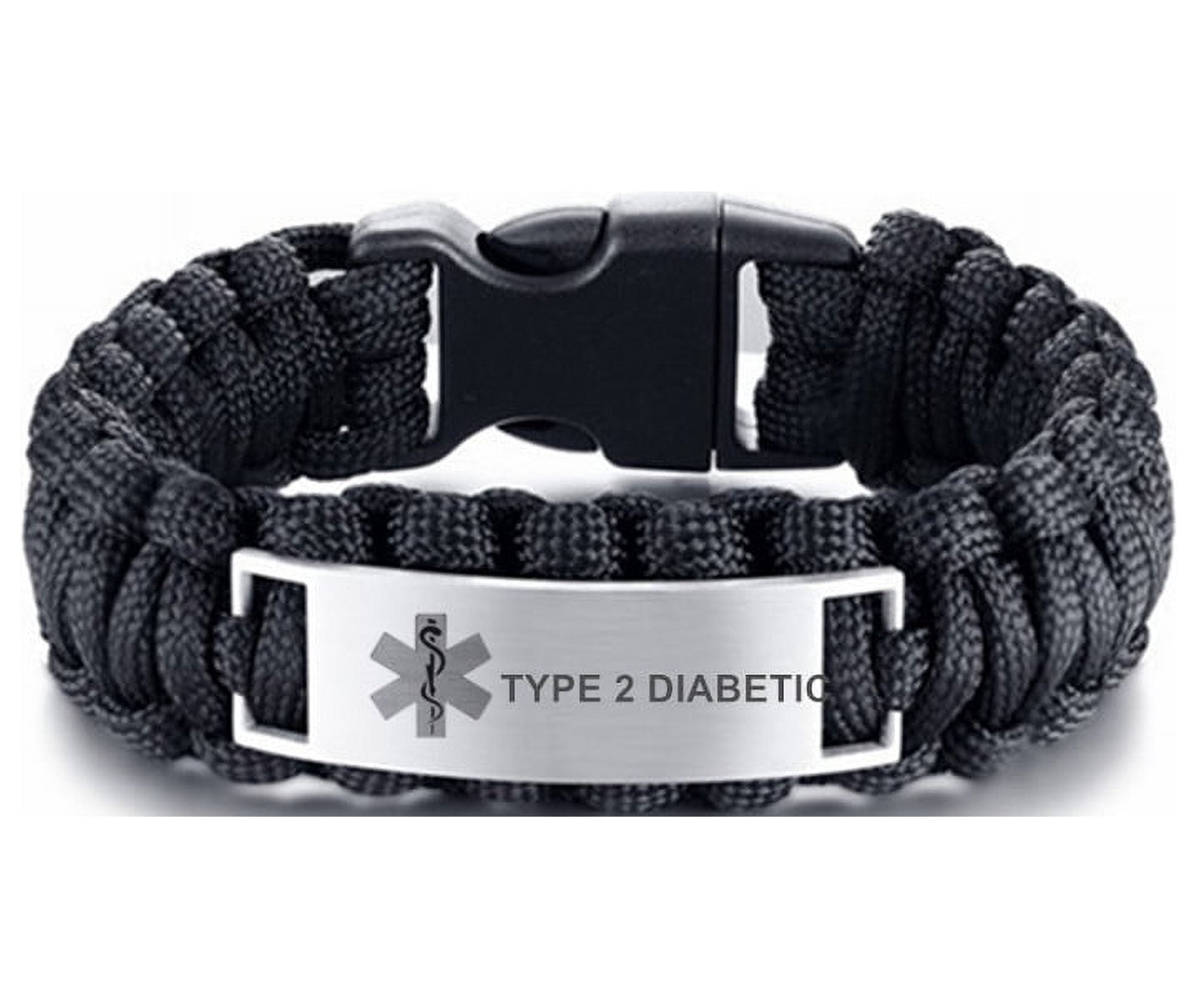 LiFashion LF Mens Stainless Steel PACEMAKER Medical Alert Outdoor Black ...