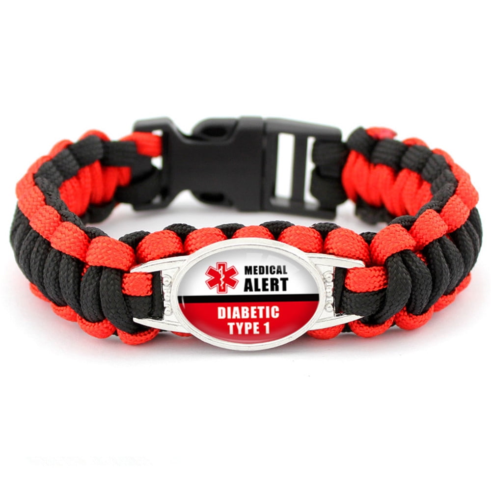 LiFashion LF Mens Womens Outdoor First Aid Paracord Survival Diabetic ...