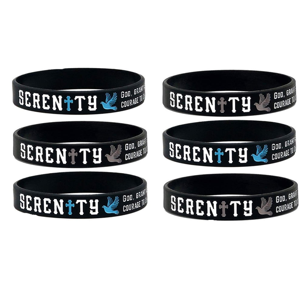 LiFashion LF Mens Womens Serenity Prayer Bracelet Bible Verse Silicone ...