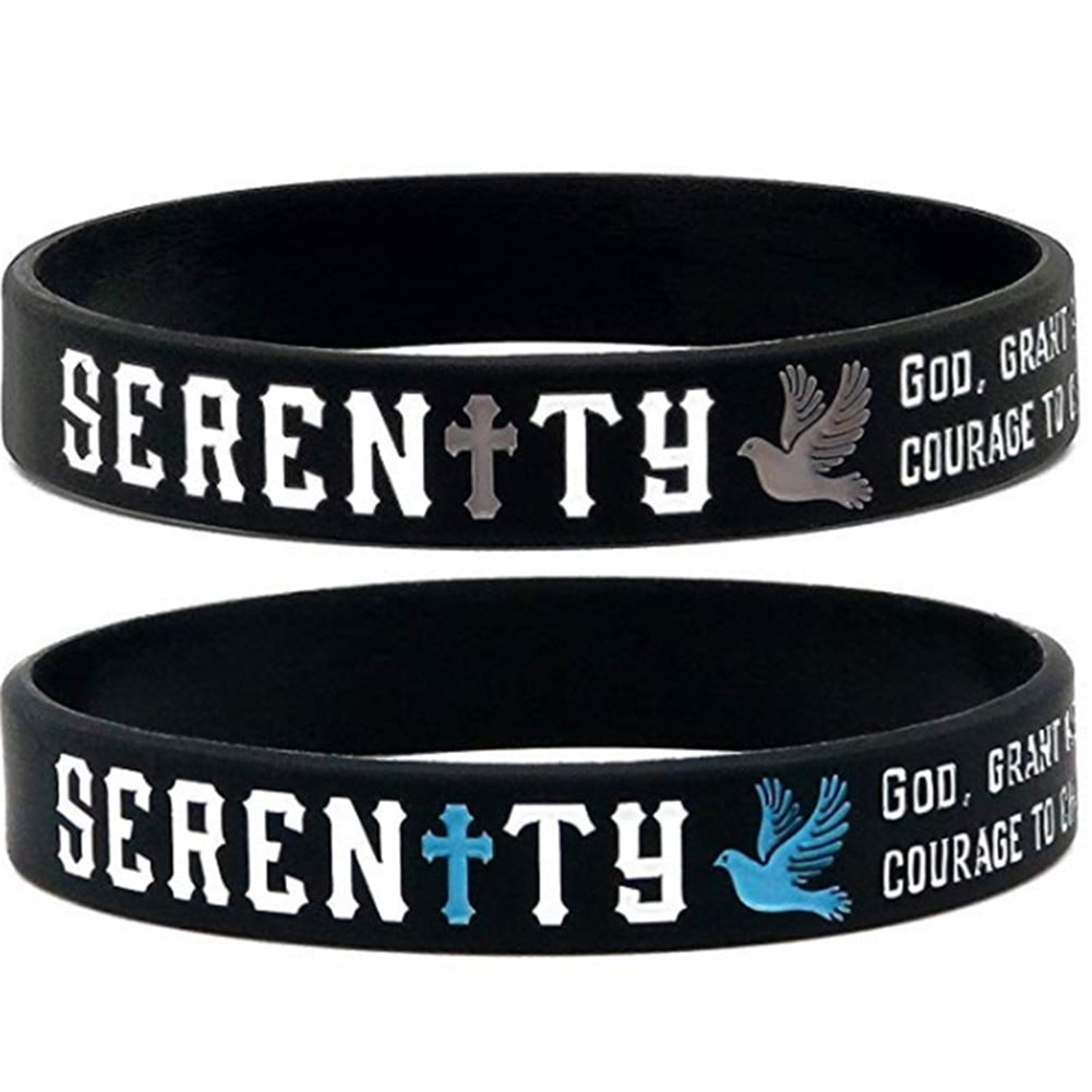 LF Serenity Prayer Bracelet, Silicone Wristband, Christian Scripture ...