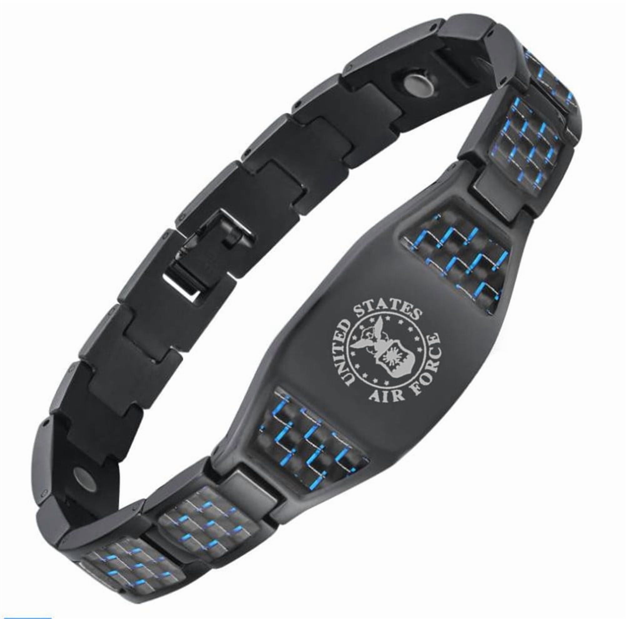 LiFashion US Military Bracelet for Men Stainless Steel Armed Forces ...