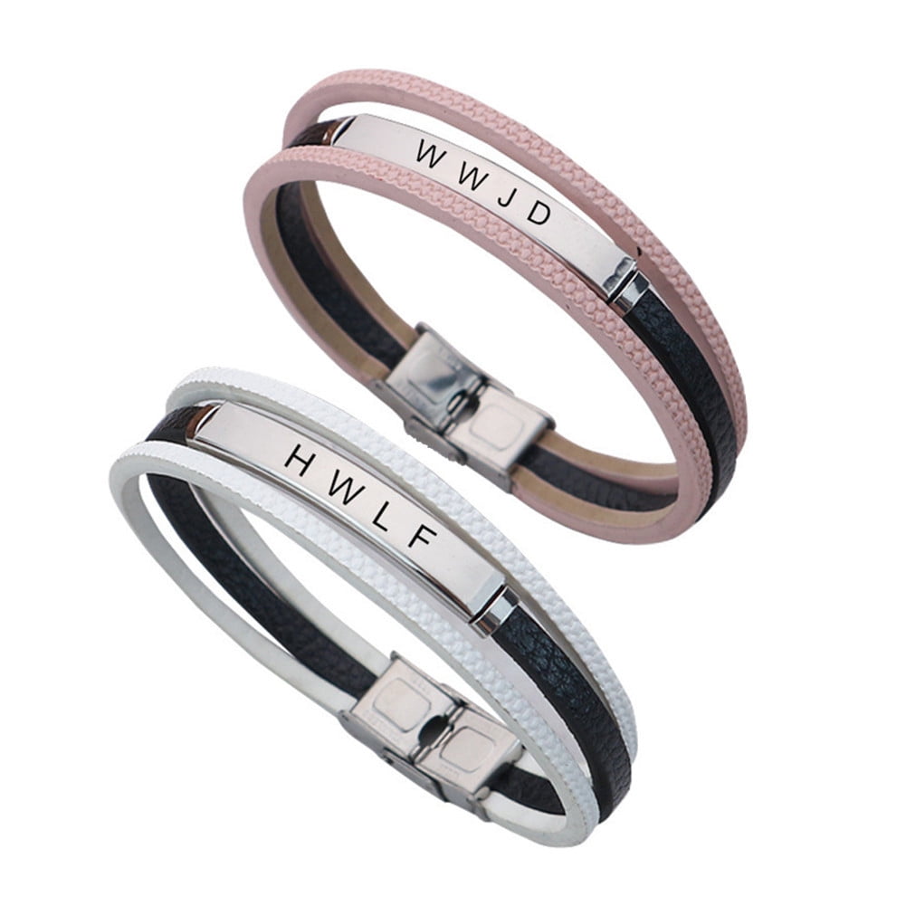 LiFashion WWJD HWLF Bracelets for Lover,Handmade Leather Bracelet What ...