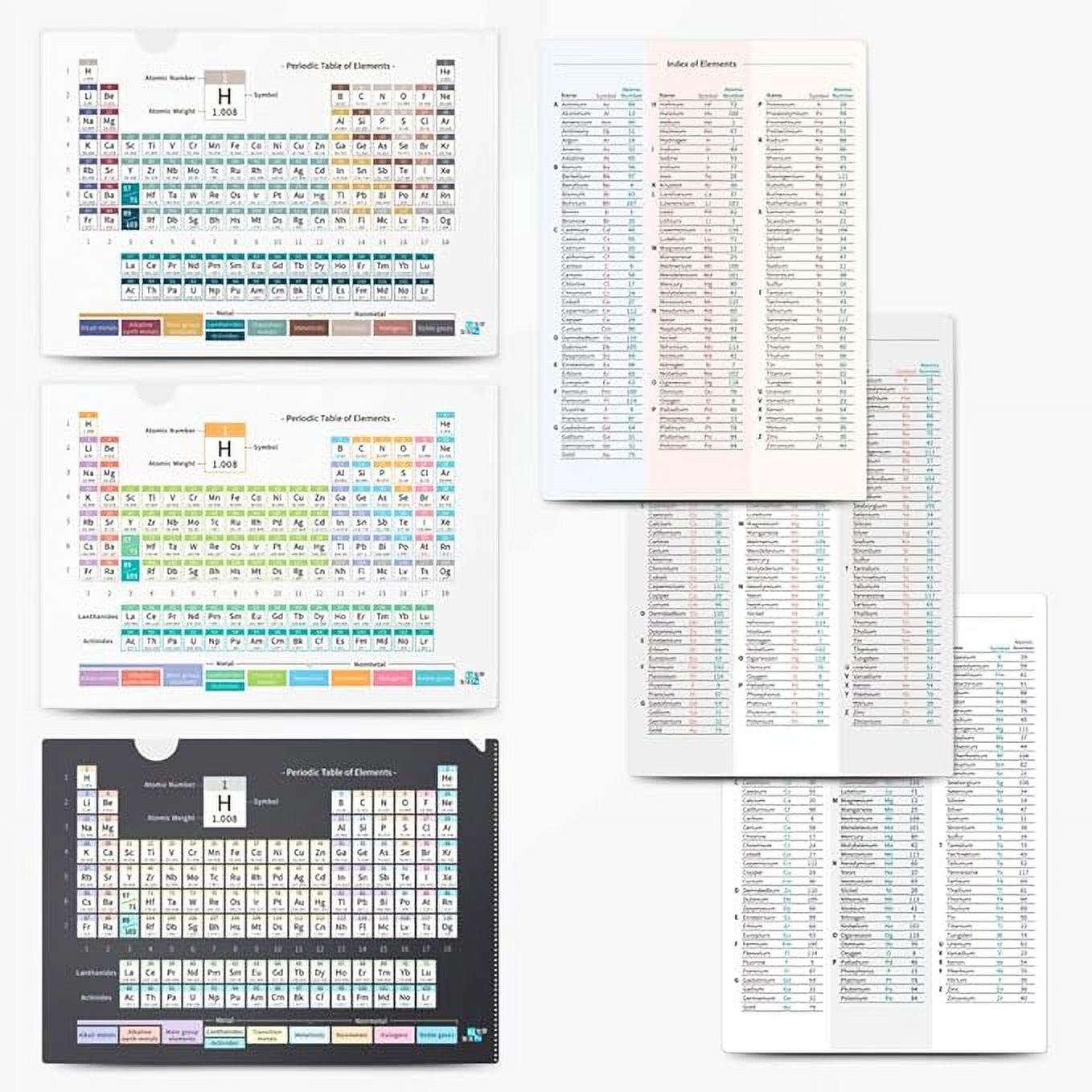 LiFe Chem 2022 Periodic Table of Elements Plastic Folder (Set of 6), 3 ...