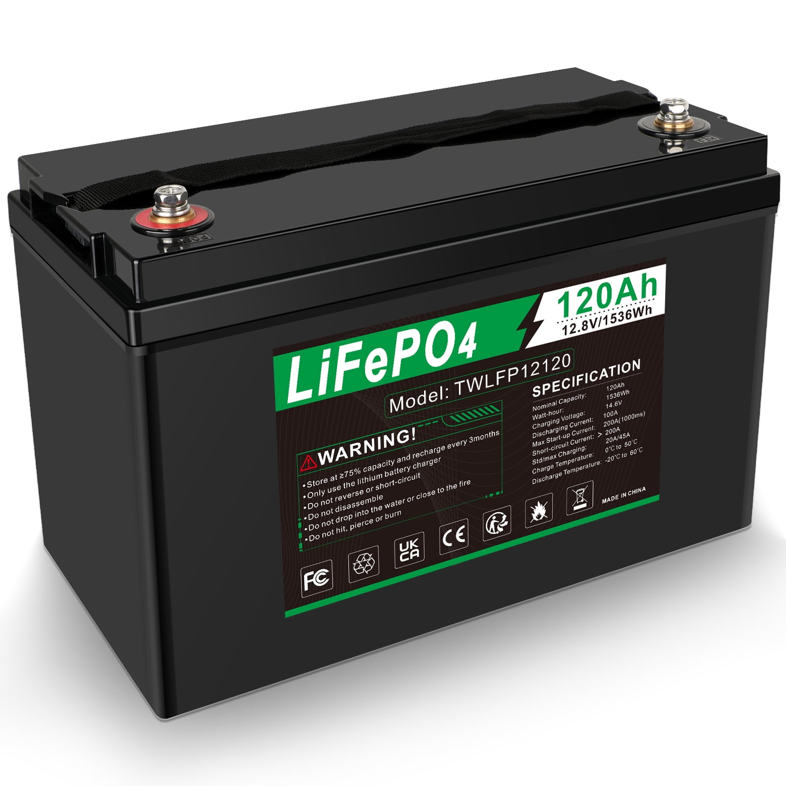 LiFePO4 120Ah Power Battery for Fishfinders Ice Probes Electric ...