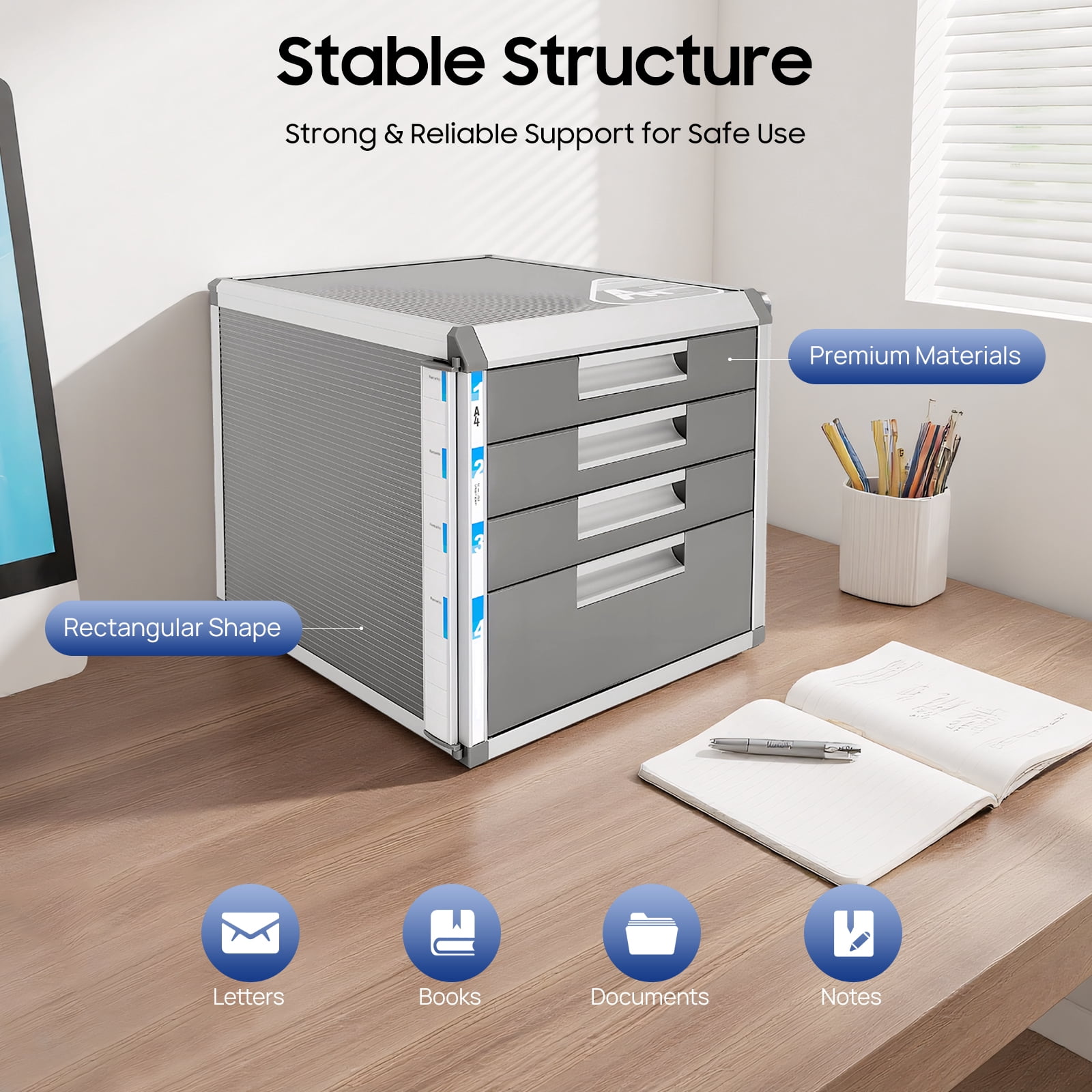 LiHUiee File Storage Cabinet with Lockable Drawers, File Cabinet ...