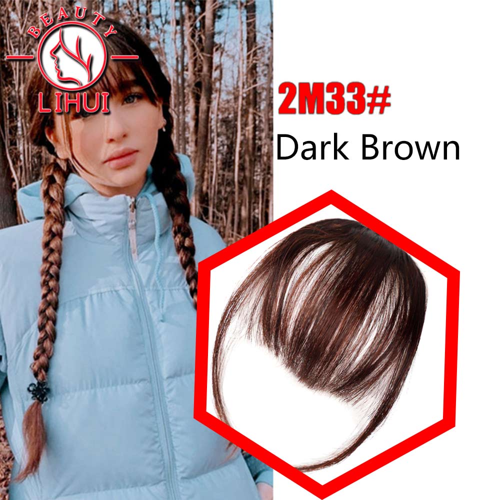 LiHui Fake Blunt Air Bangs Hair Clip-In Extension Synthetic Fake Fringe ...