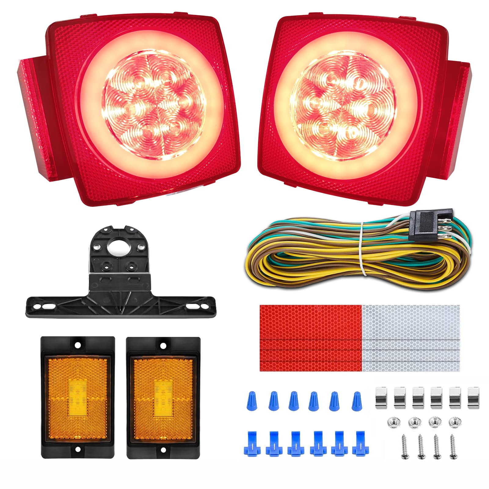 LiLoom 12V LED Trailer CI30 Tail Light Kit Brake Stop Turn Running ...