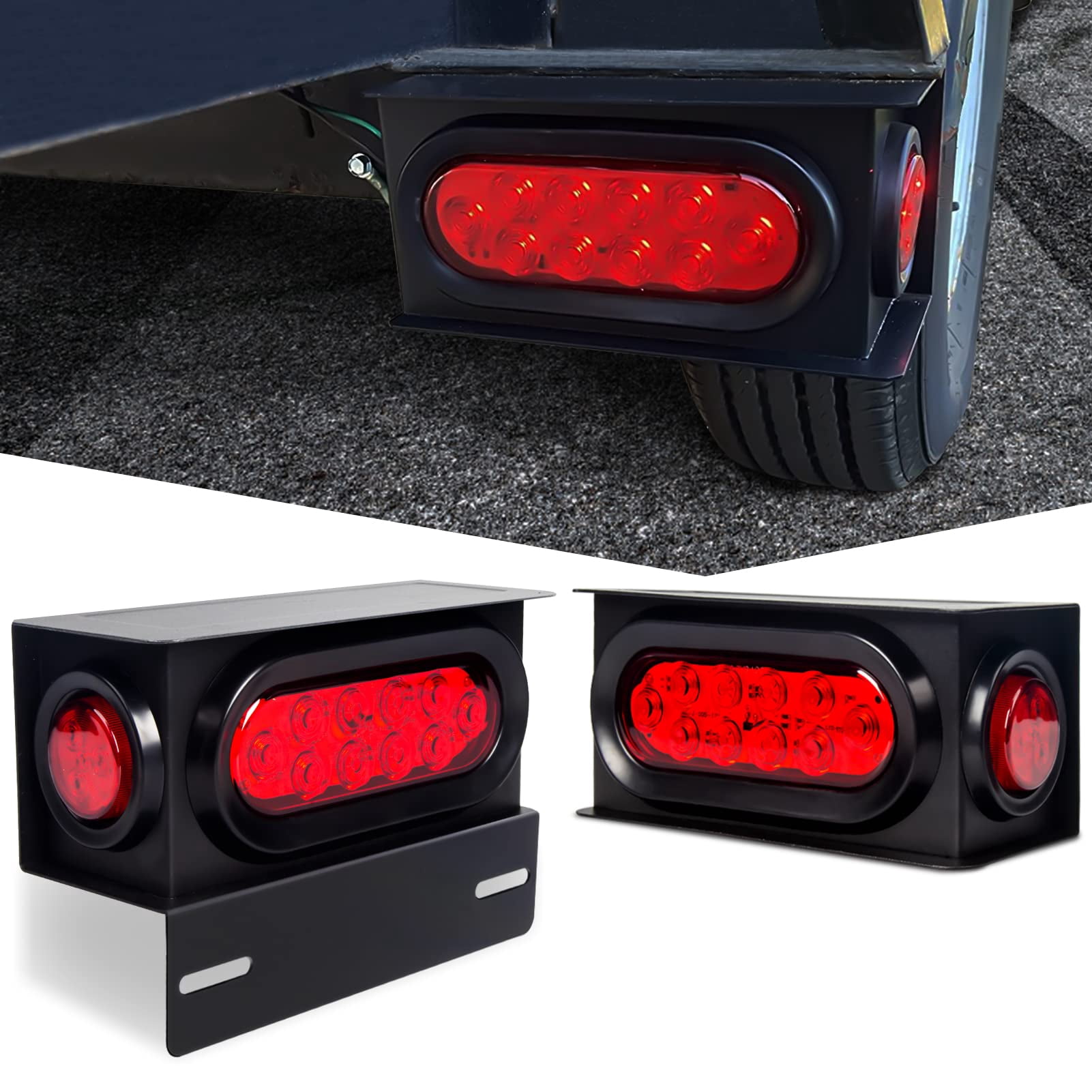 LiLoom 2Pcs Steel LED SSF20 Trailer Light Kit - Trailer Housing Boxes ...