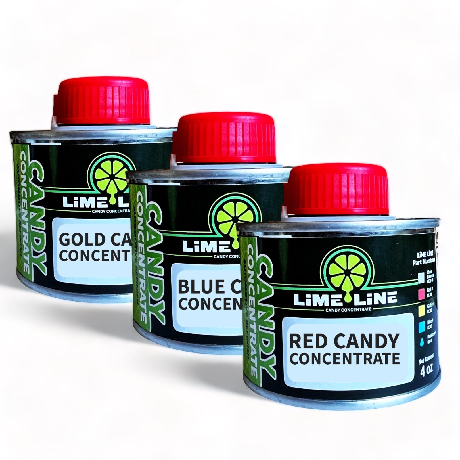 LiME LiNE Candy Pack Red,Blue,Gold Transparent Candy Concentrate 4 oz ...