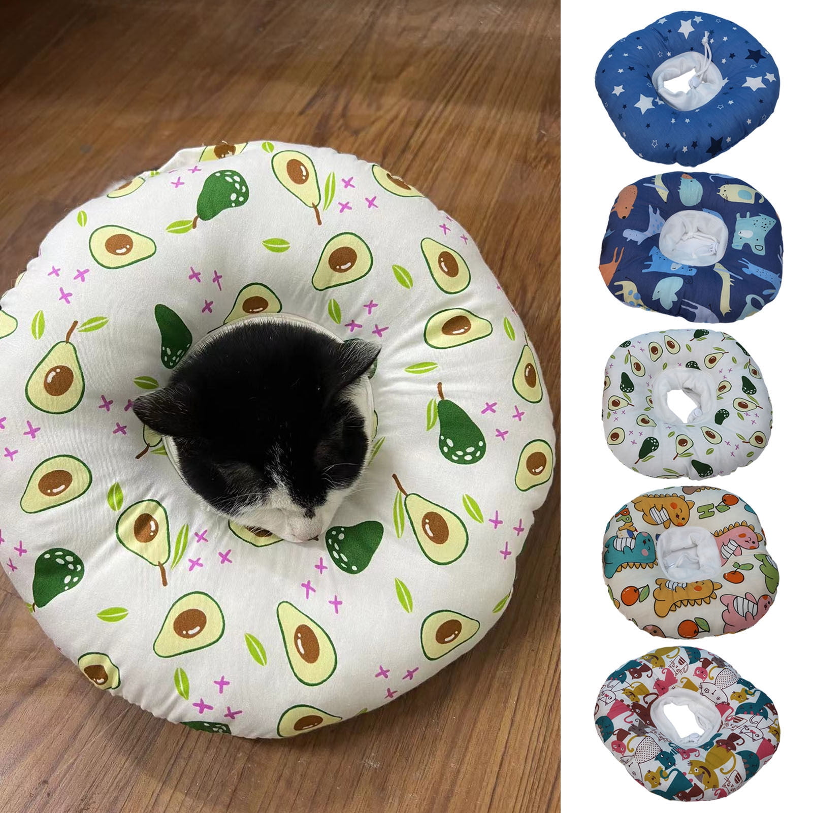 LiMimmuu Pet Collar Soft Pet Collar Plush Filling Cartoon Print Pet ...