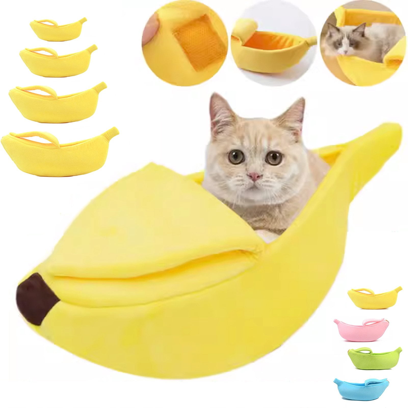 LiMimmuu Pet Nest Dog And Bed Pet Bed Cute Banana Shape Soft ...